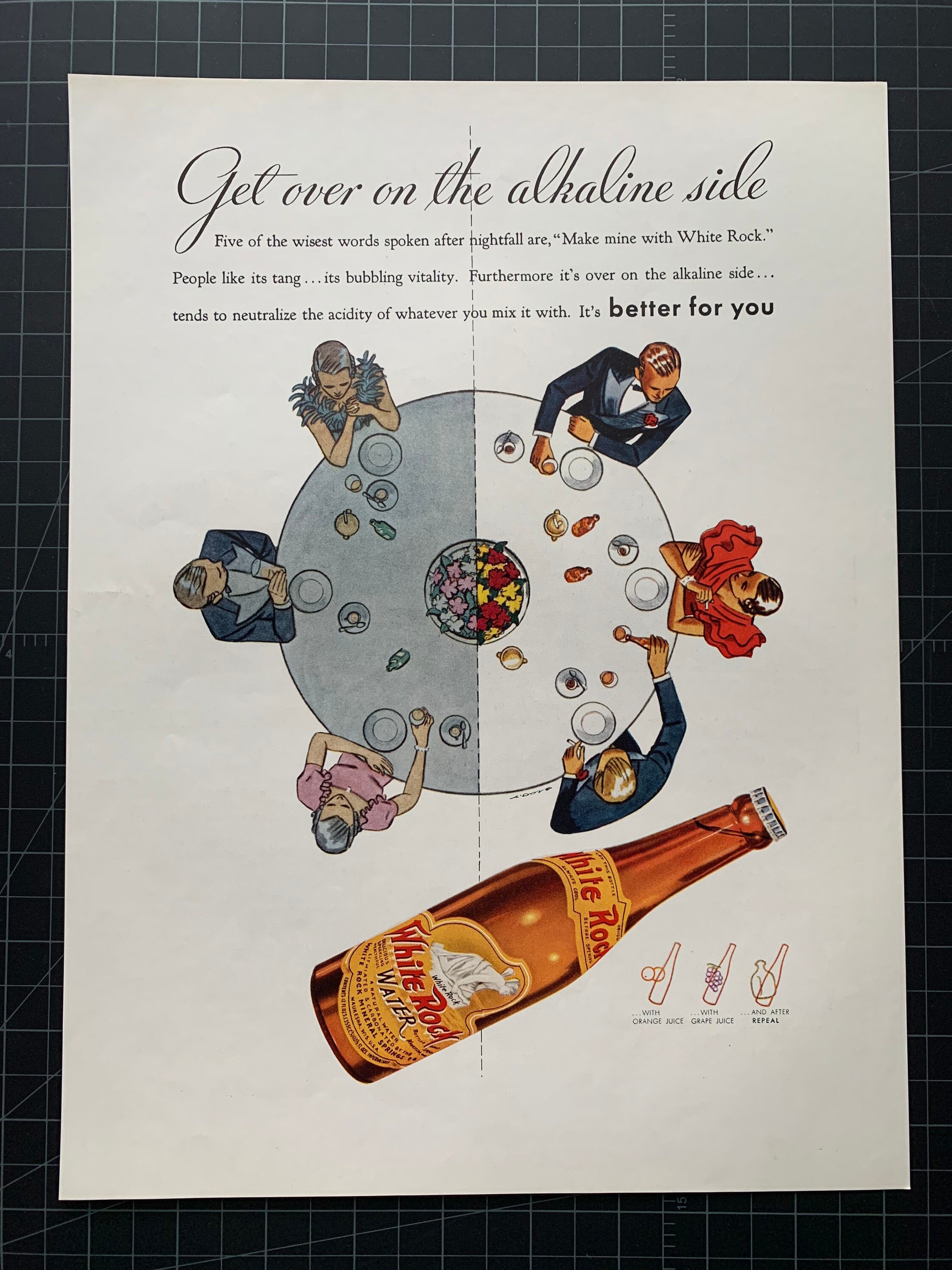 Vintage 1936 White Rock Sparkling Water Print Ad - Etsy