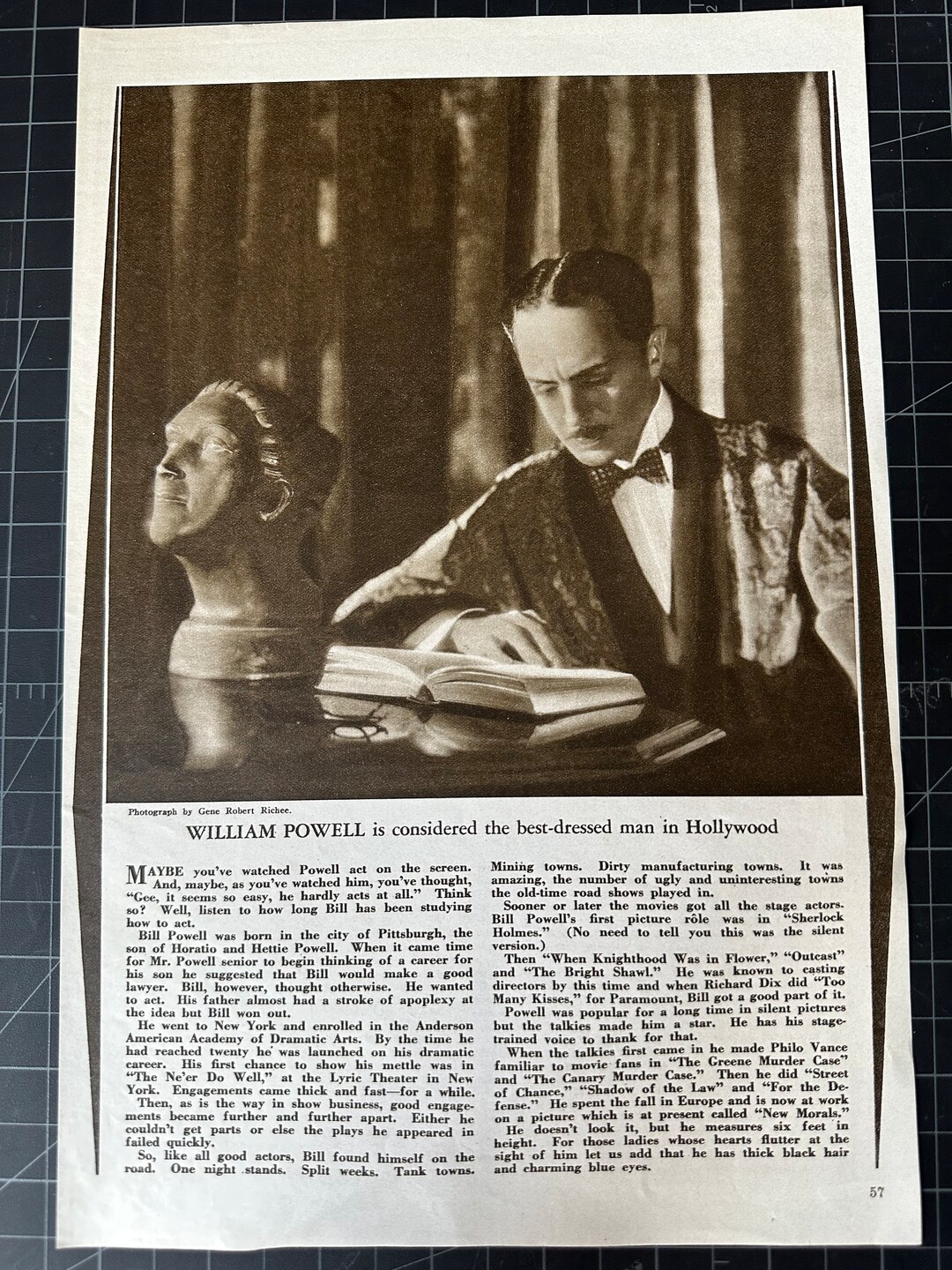Vintage 1930s William Powell Portrait Page - Etsy