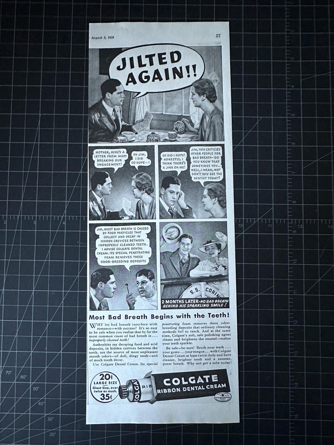 Vintage 1936 Colgate Toothpaste Print Ad - Etsy