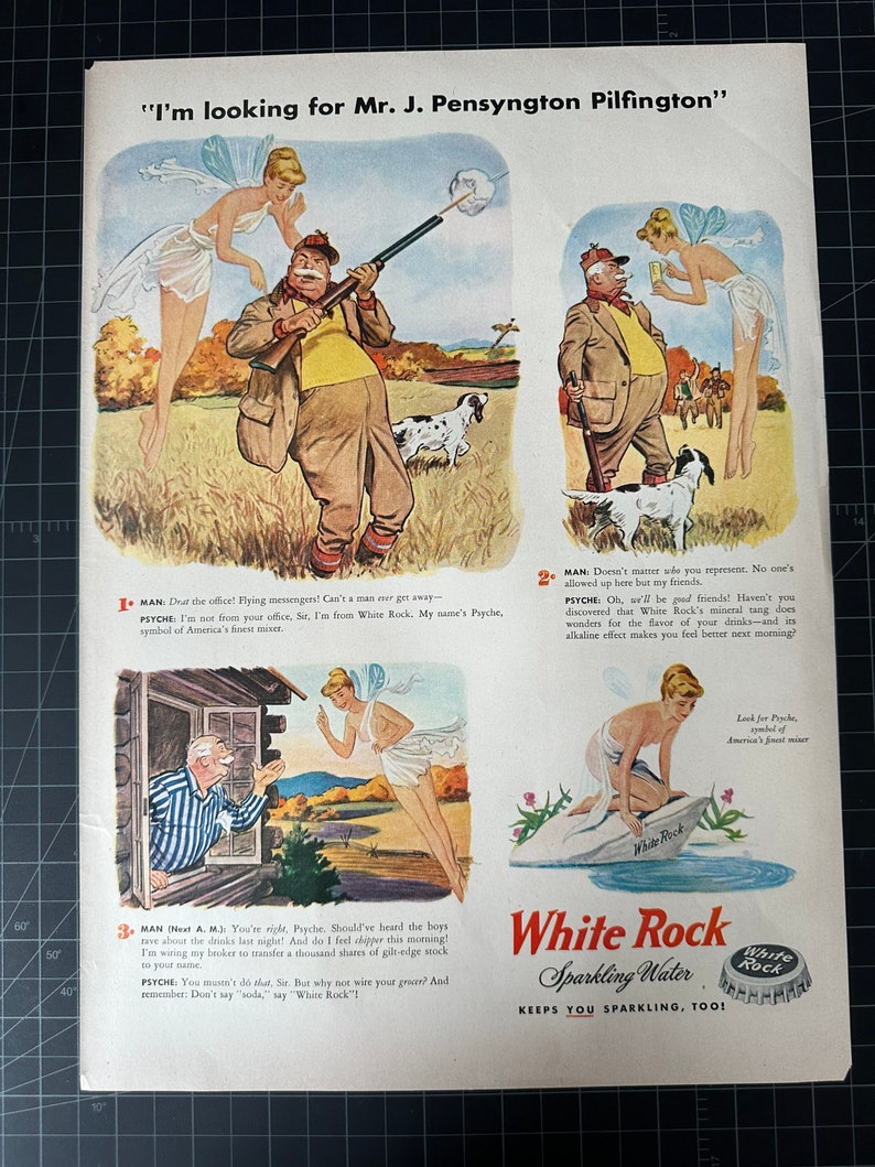 Vintage 1950s White Rock Sparkling Water Print Ad - Etsy