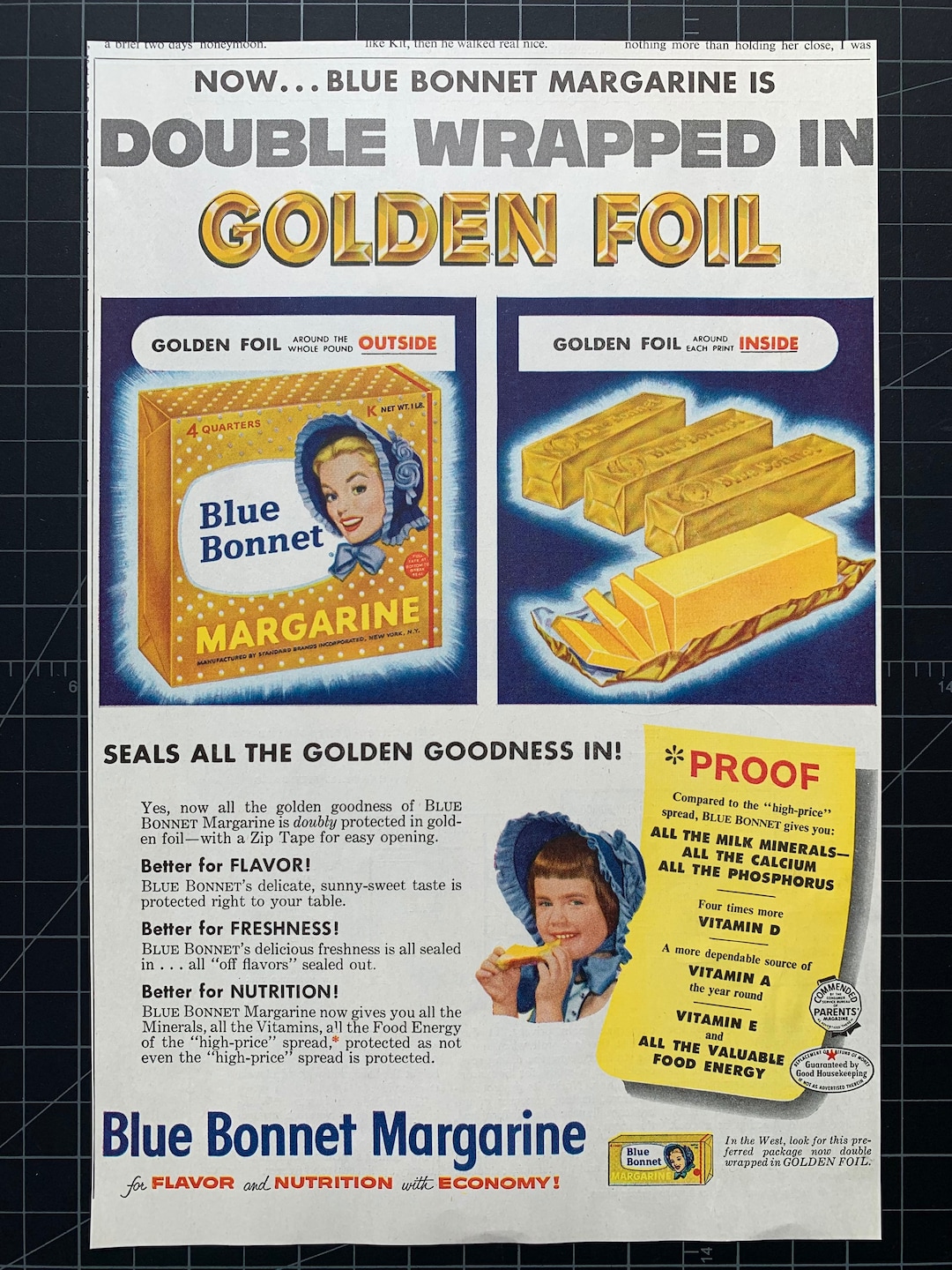 Vintage 1955 Blue Bonnet Margarine Print Advertisement - Etsy