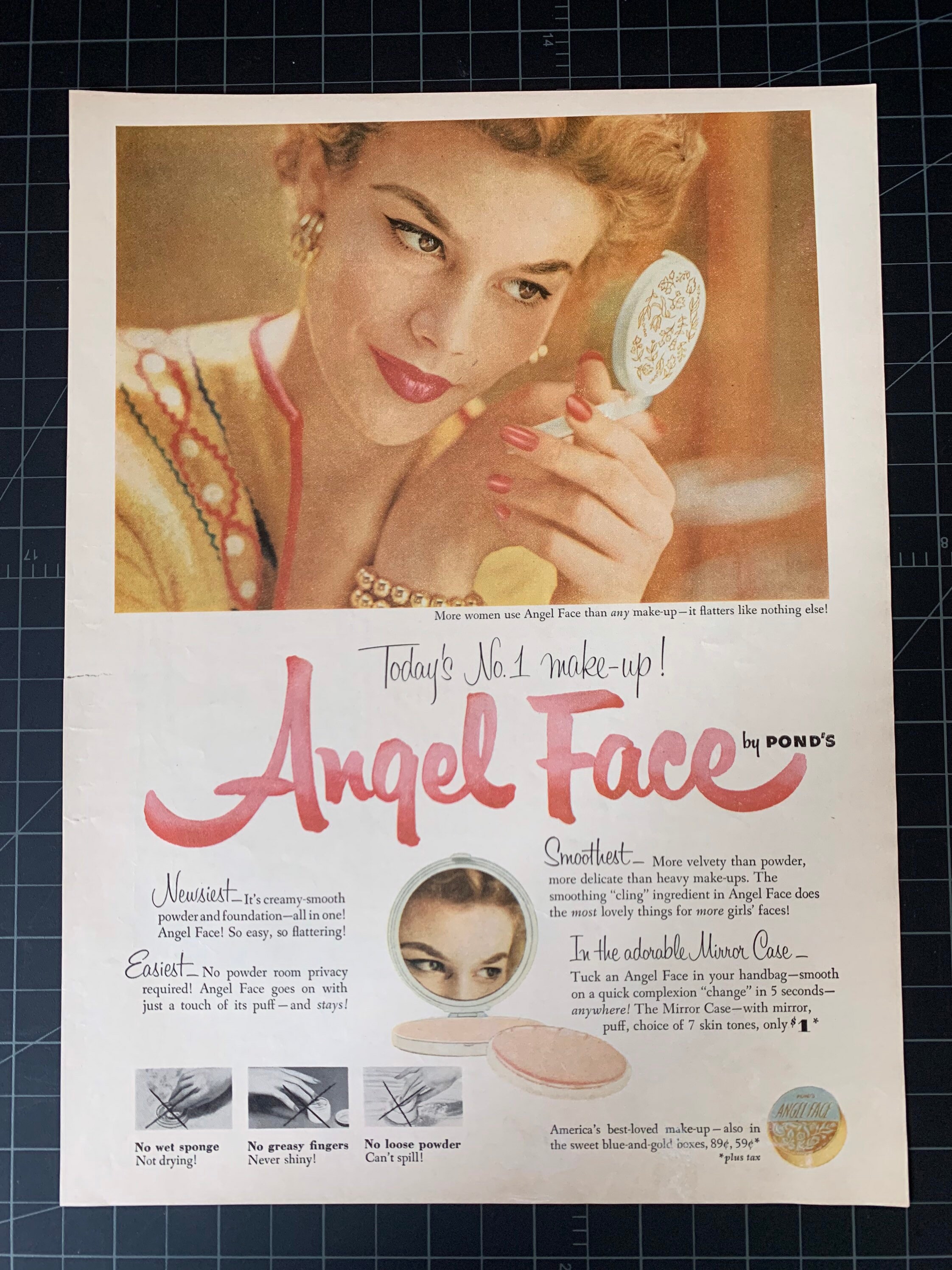 Vintage 1957 Ponds Angel Face Cosmetics Print Ad - Etsy