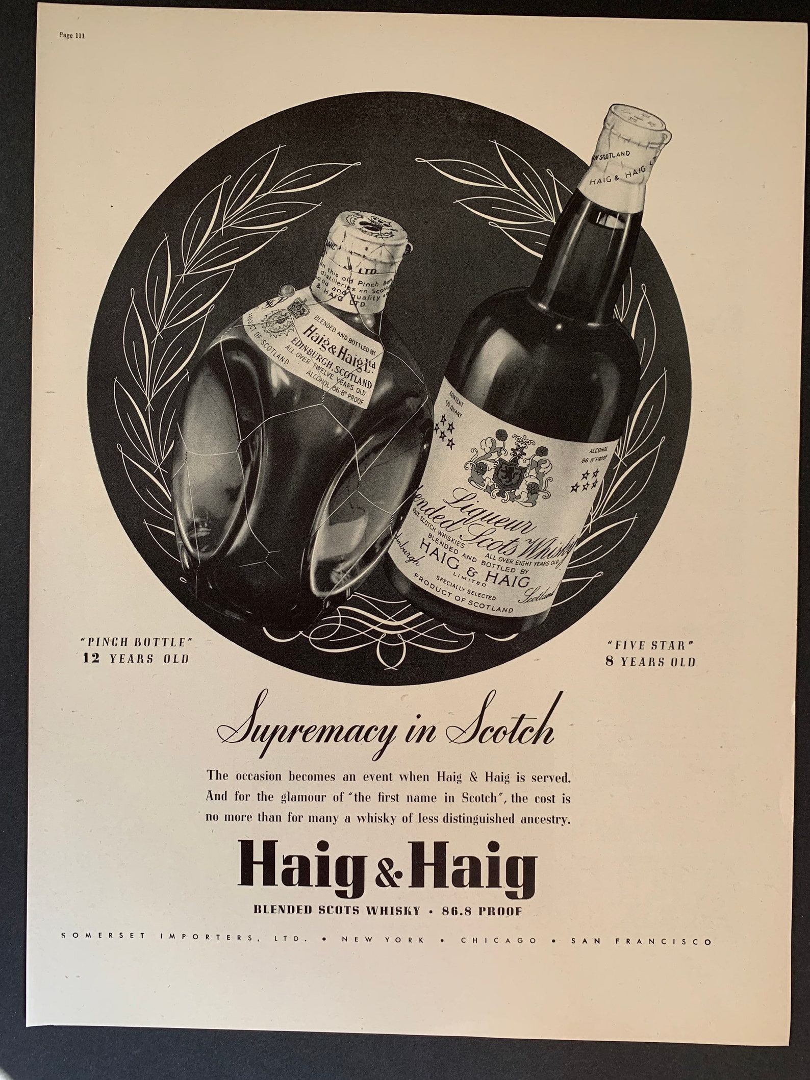 Vintage 1937 Haig & Haig Scottish Whiskey Original Print Ad - Etsy