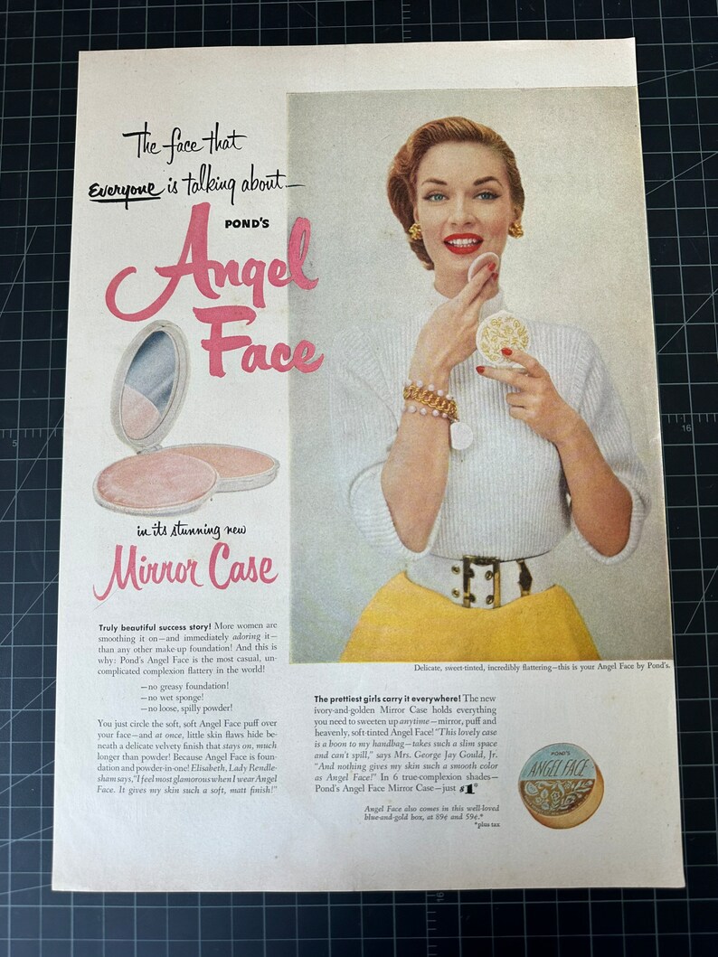 Vintage 1940s Pond’s Angel Face Cosmetics Original Advertisement - Etsy