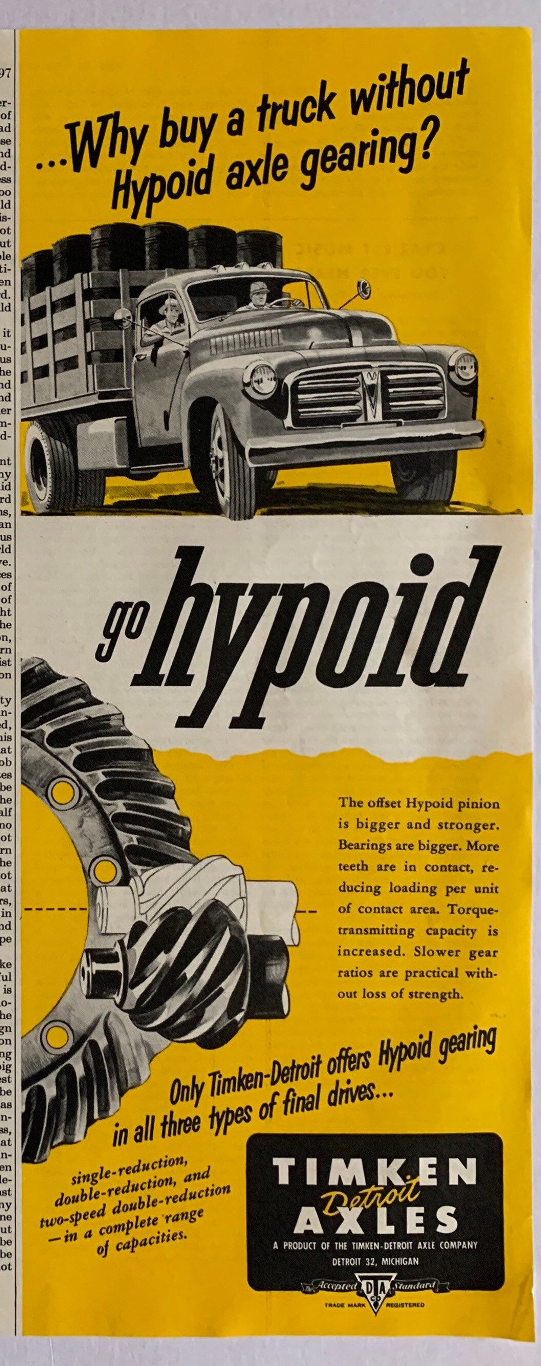 Vintage 1950s Timken-detroit Axle Company Ad - Etsy