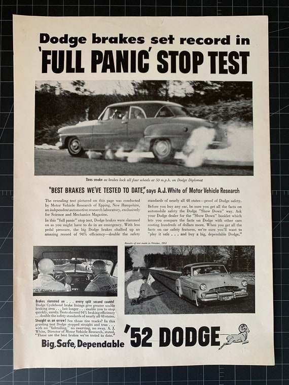 Vintage 1952 Dodge Print Ad - Etsy