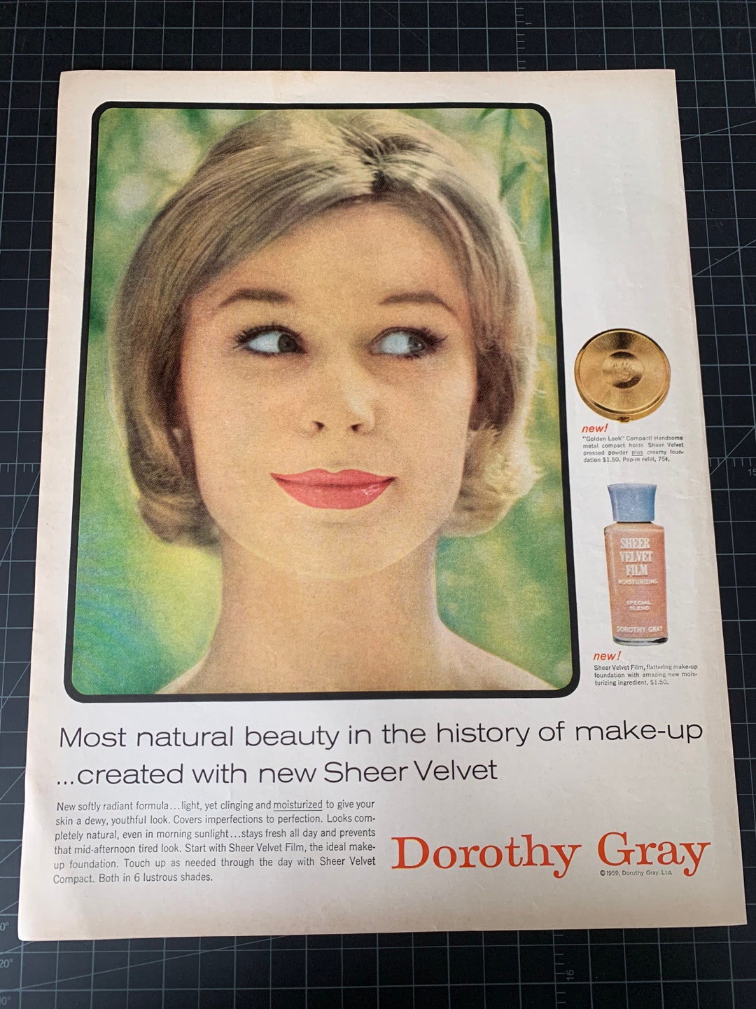 Vintage 1959 Dorothy Gray Cosmetics Print Ad - Etsy
