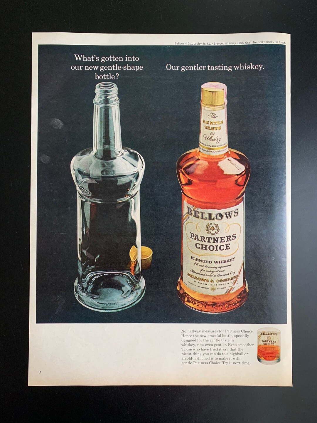 Vintage 1966 Bellow’s Whiskey Print Advertisement - Etsy