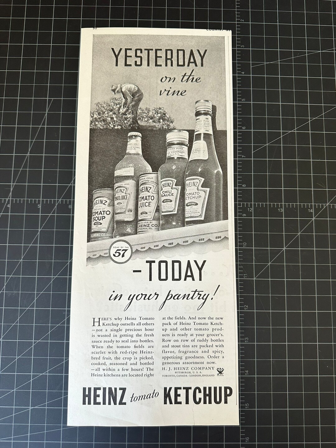 Vintage 1930s Heinz Ketchup Print Ad Etsy