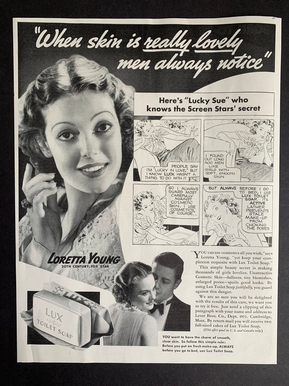 Vintage 1939 Lux Soap Loretta Young Print Ad Collectibles ...