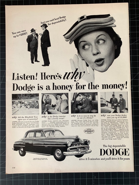 Vintage 1951 Dodge Print Ad | Etsy