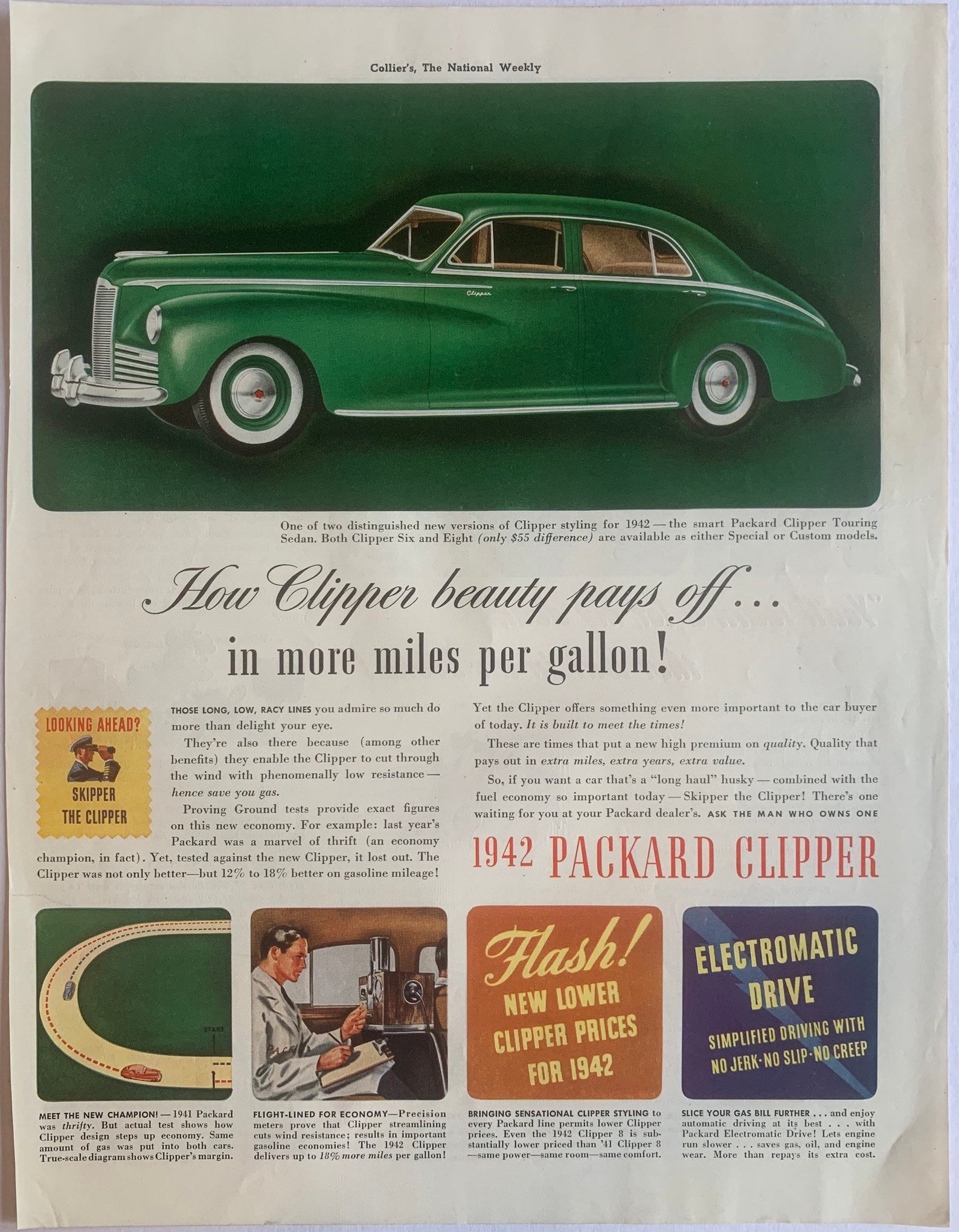 Vintage 1942 Packard Clipper Automobile Ad | Etsy