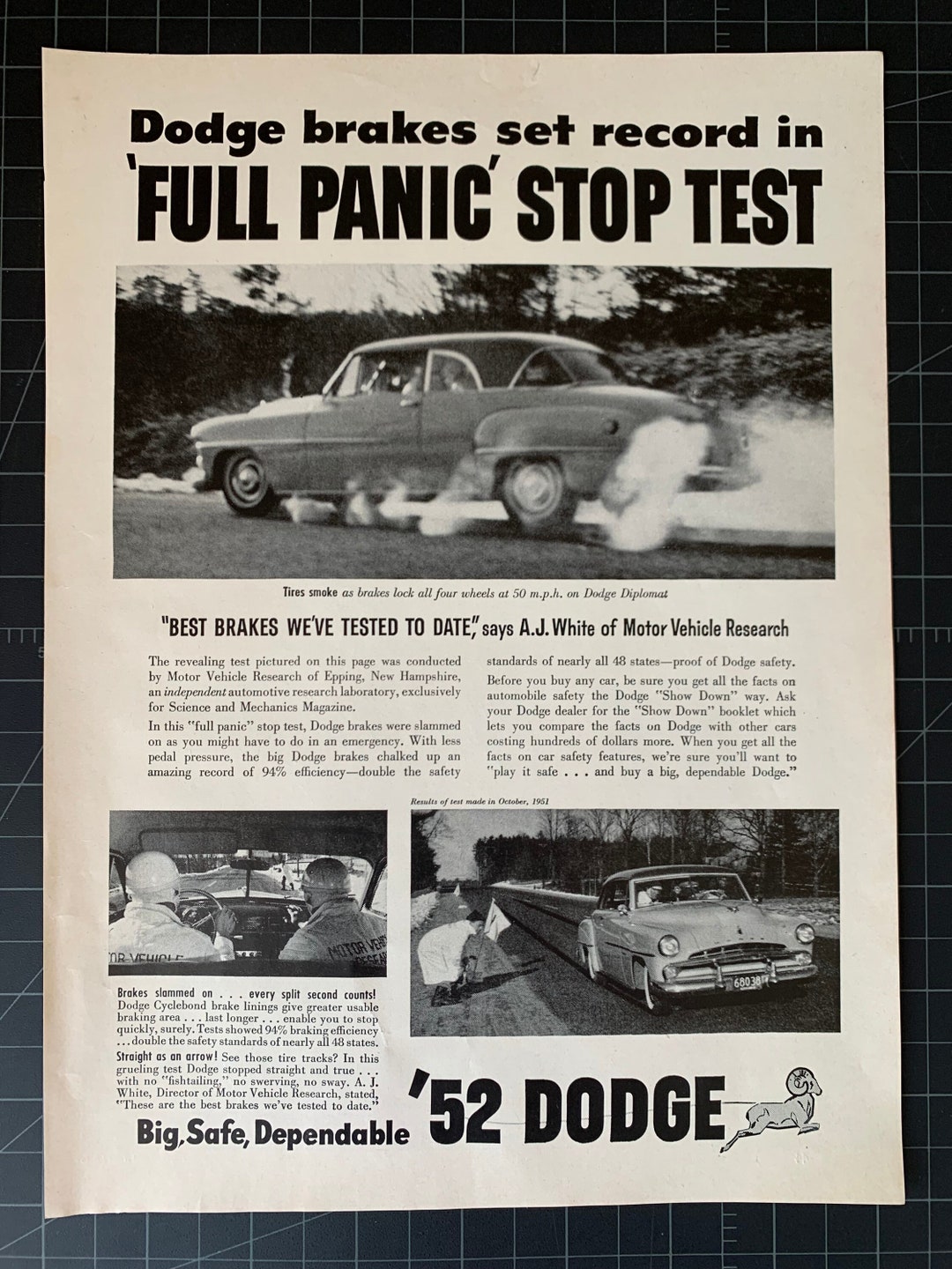 Vintage 1952 Dodge Print Advertisement - Etsy