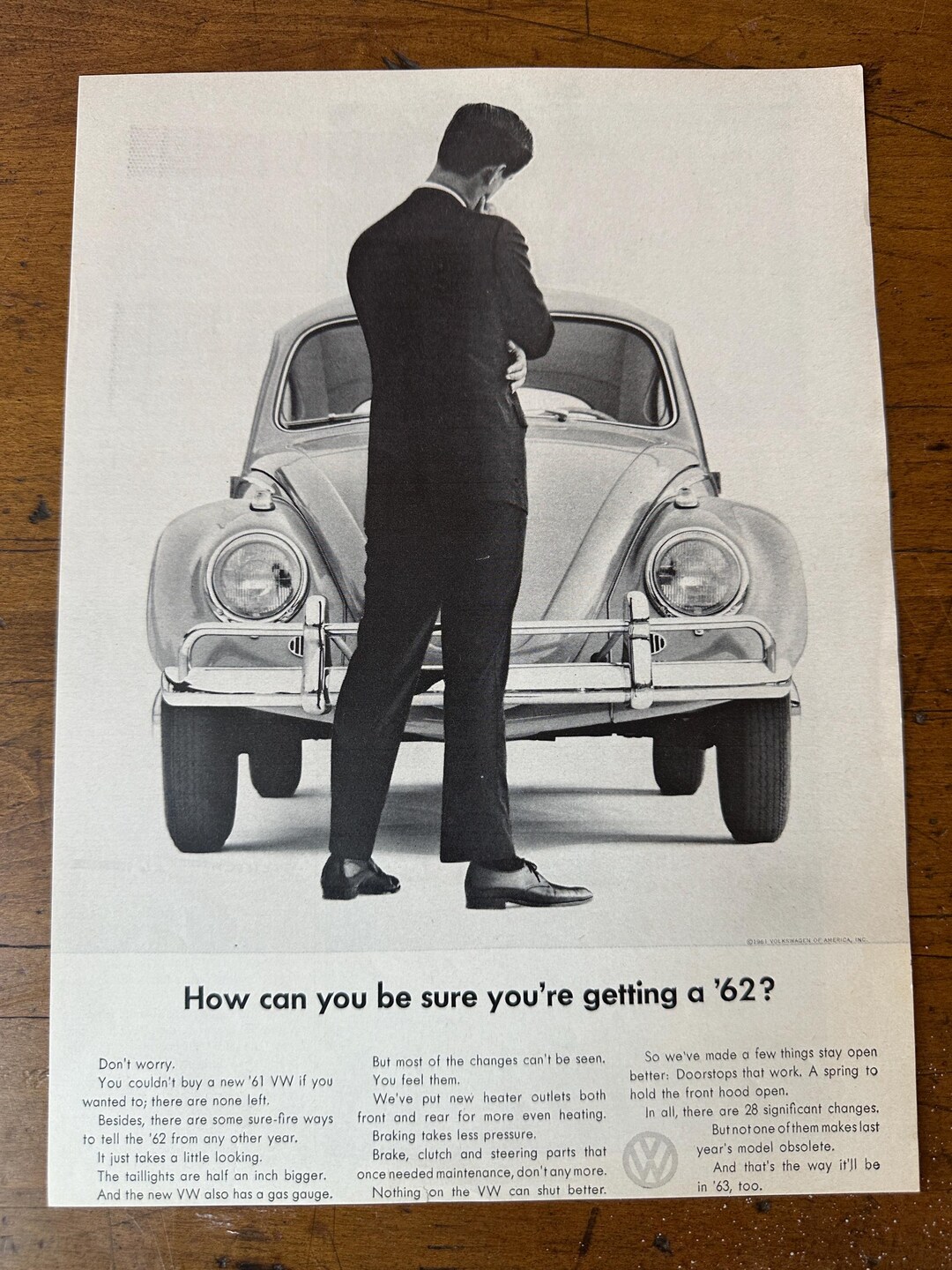 Vintage 1962 Volkswagen Print Ad - Etsy