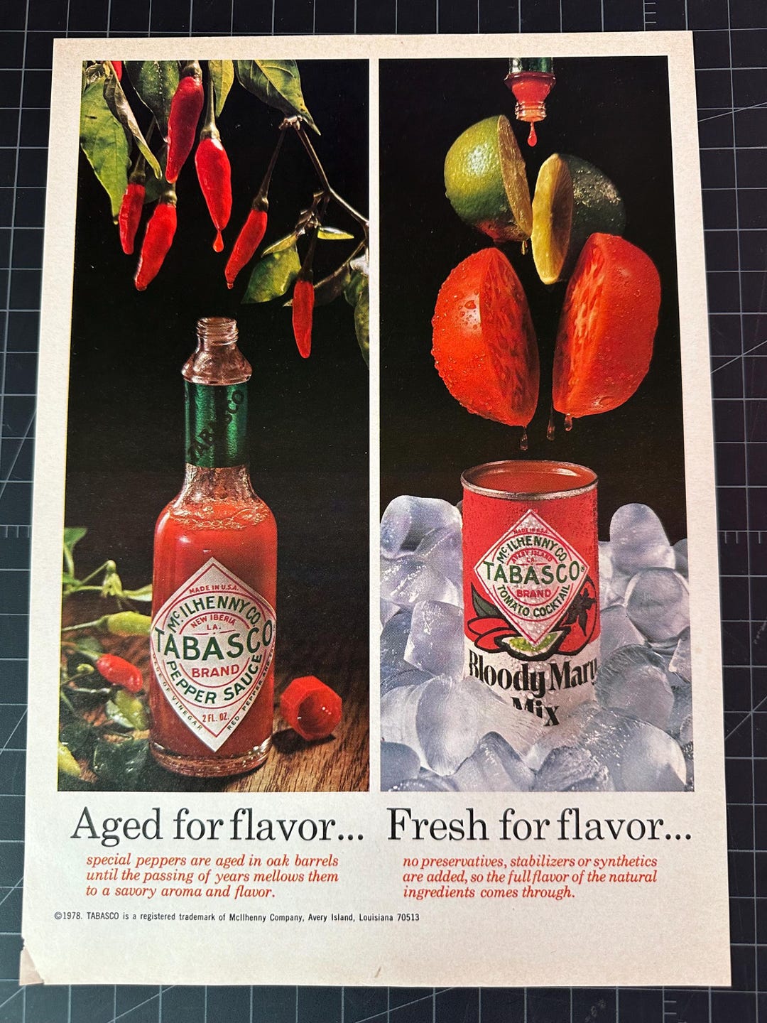 Vintage 1978 Tabasco Hot Sauce Print Ad - Etsy
