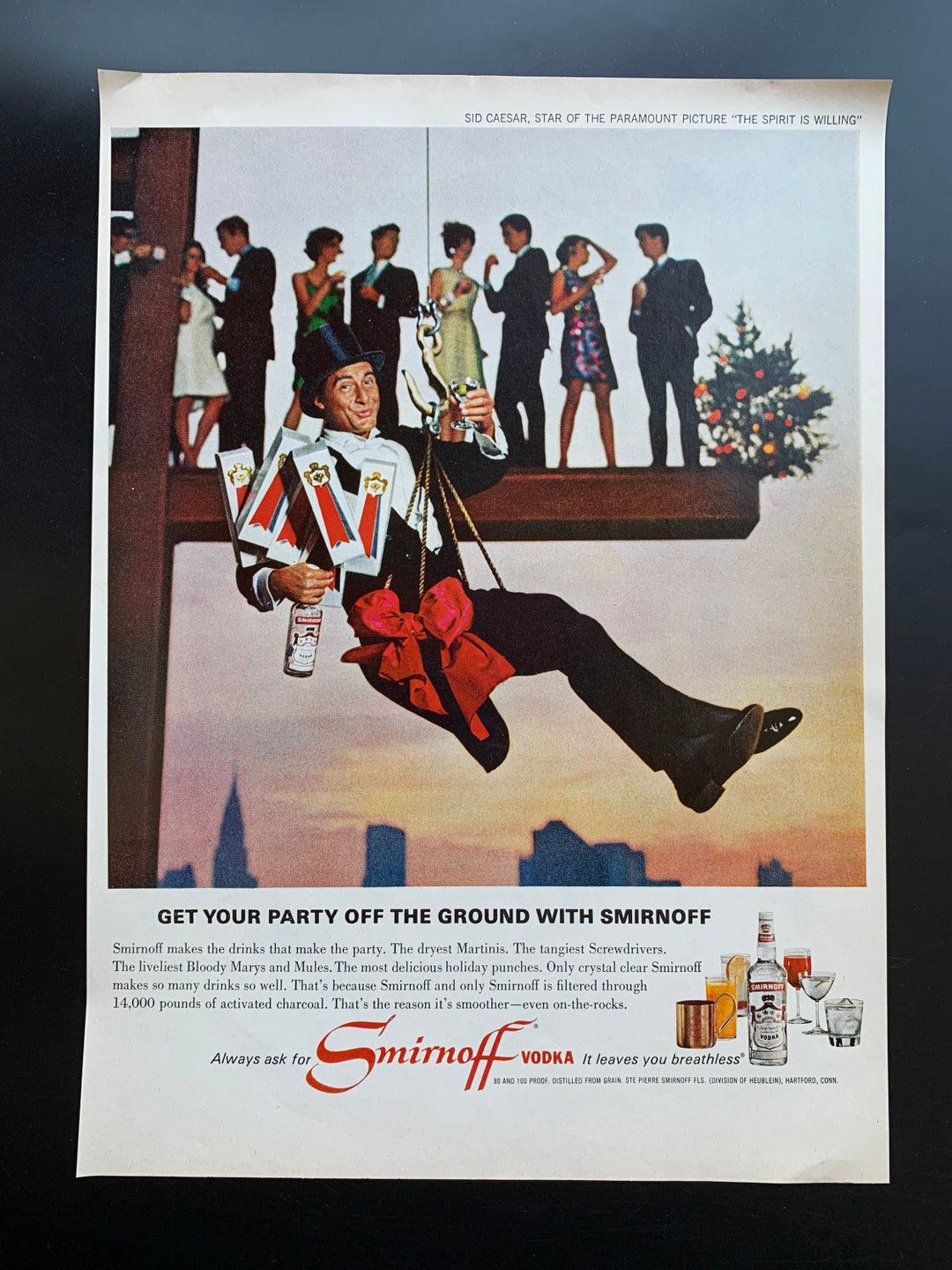 Vintage 1969 Smirnoff Vodka, Sid Caesar Print Advertisement - Etsy