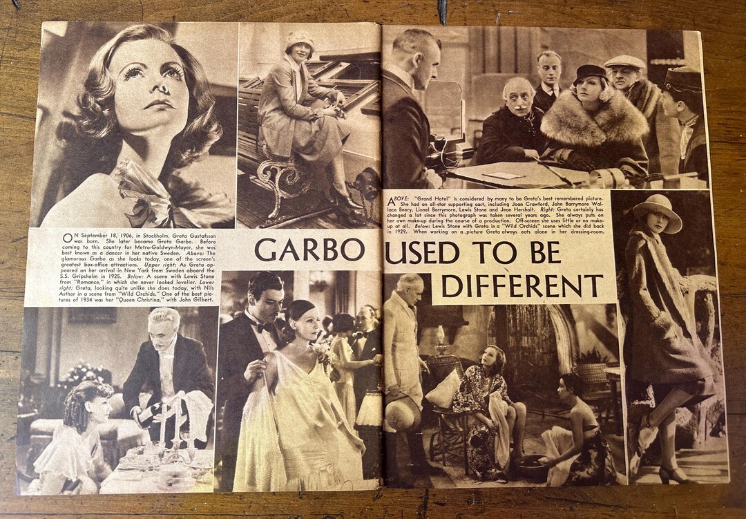 Rare Vintage 1930s Greta Garbo 2-page Publicity Article - Etsy
