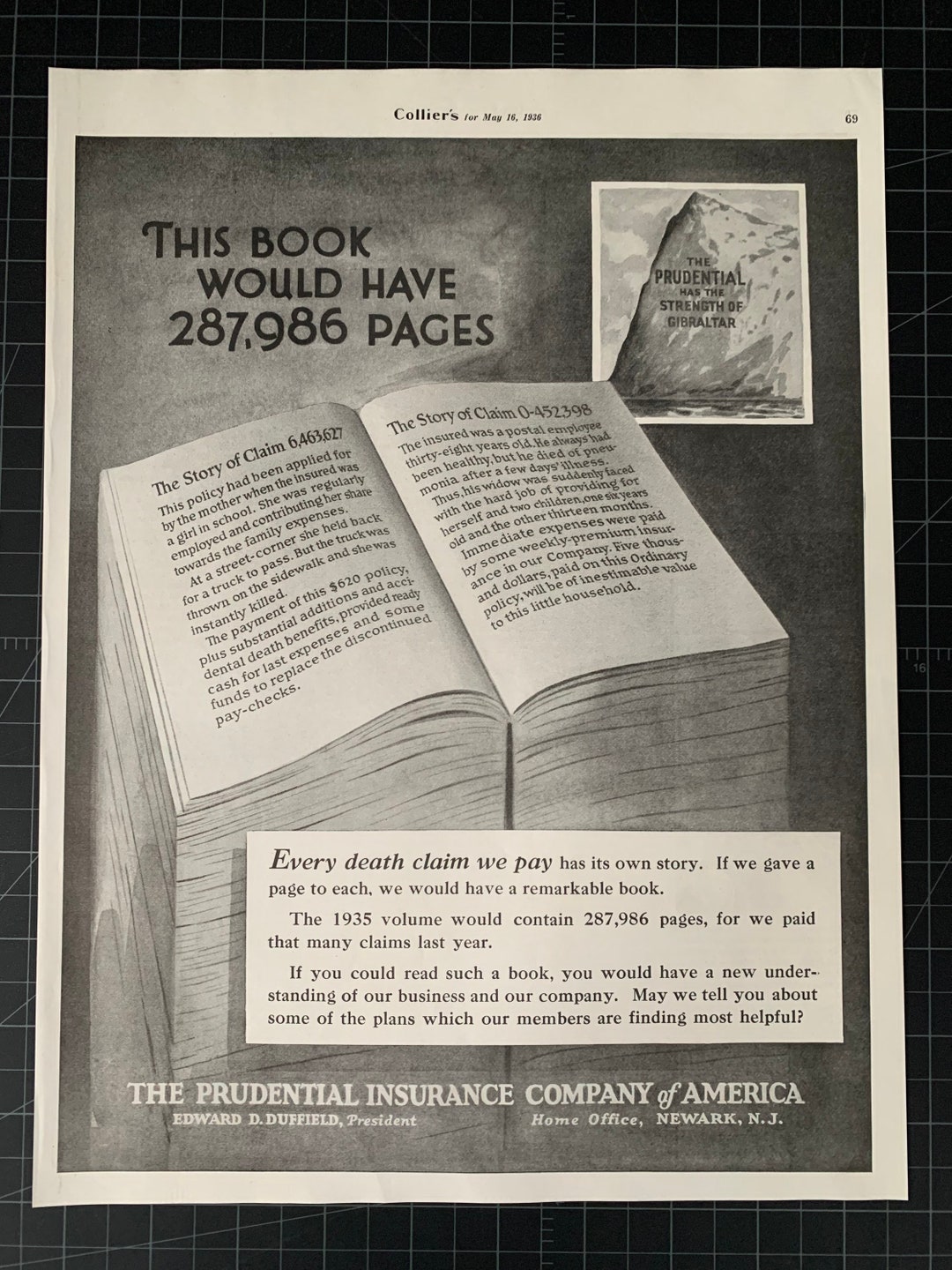 Vintage 1936 the Prudential Insurance Company Print Advertisement - Etsy