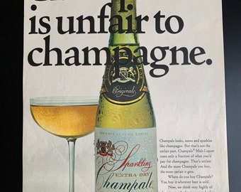 Champagne Vintage Ad | Etsy