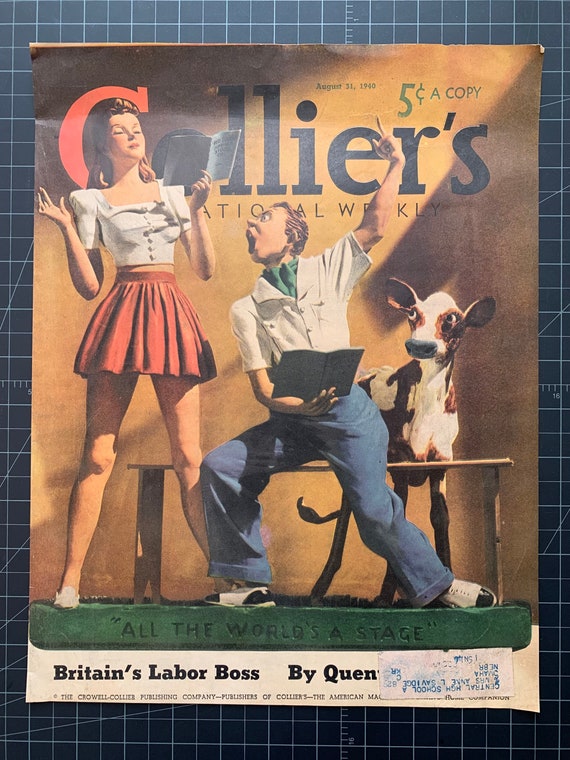 Vintage 1940 Colliers Magazine Cover | Etsy