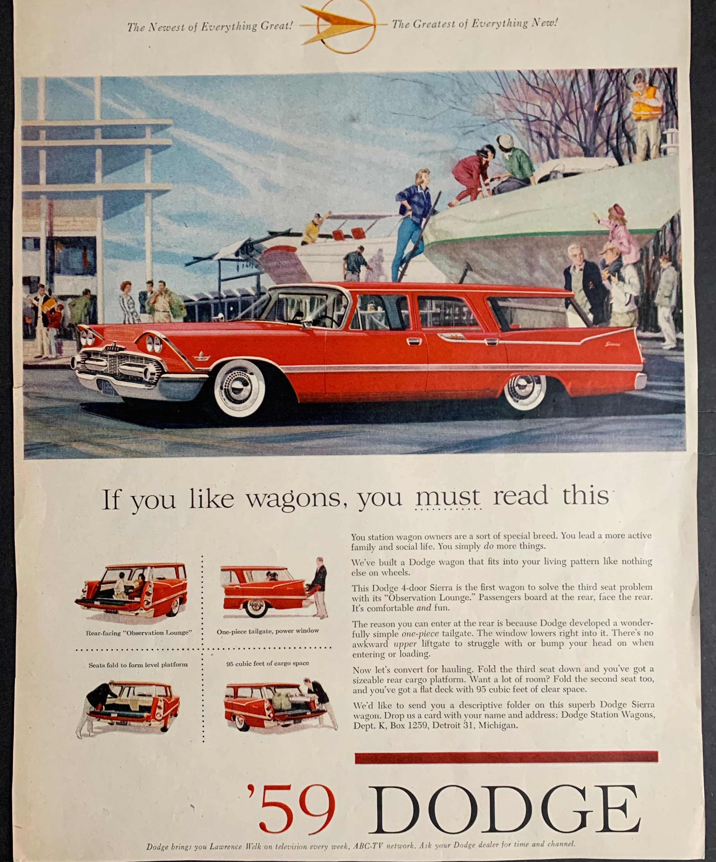 Vintage 1959 Dodge 4-door Sierra Station Wagon Print Ad - Etsy