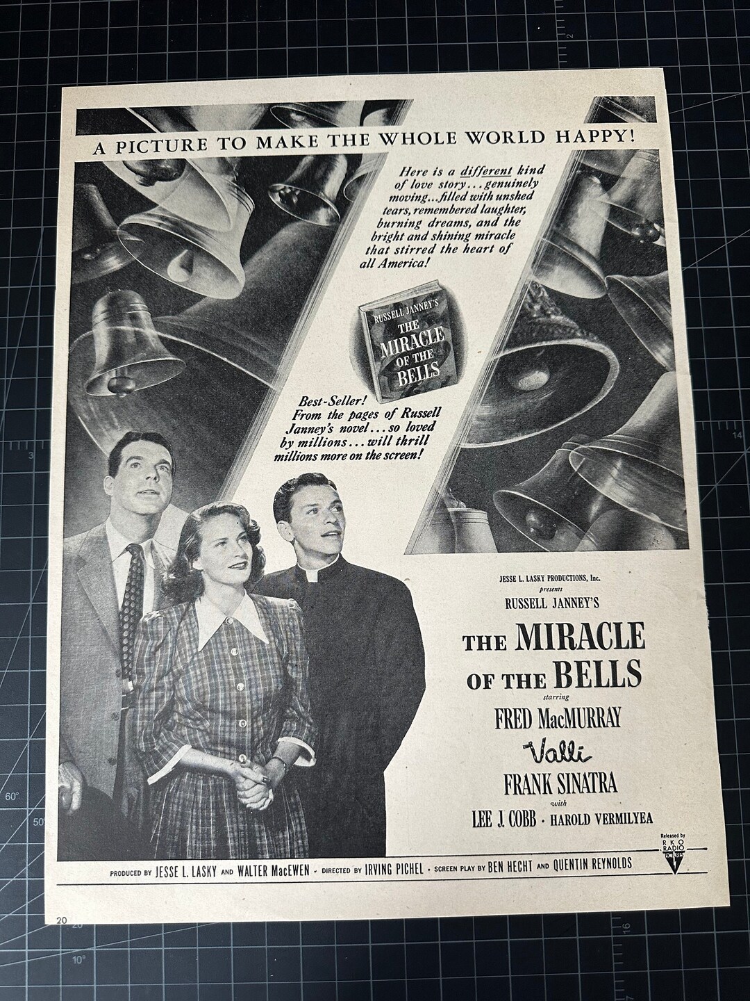 Vintage 1940s “the Miracle of the Bells” Original Print Ad - Frank ...