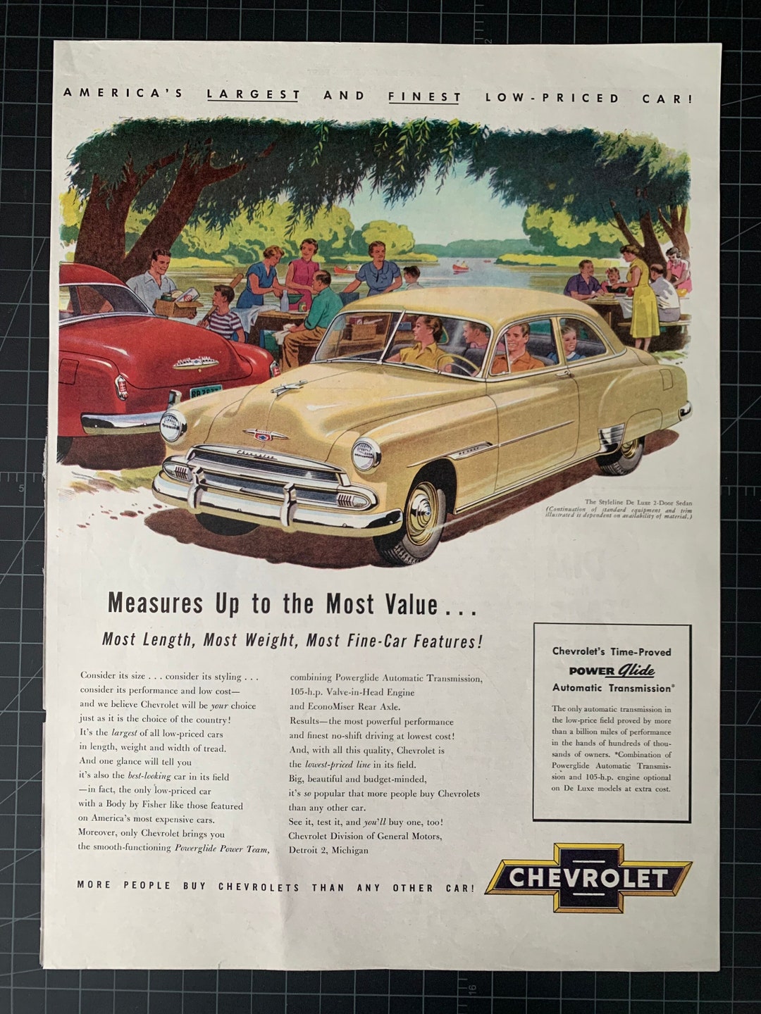 Vintage 1951 Chevrolet Print Advertisement Retro Gift Decor - Etsy