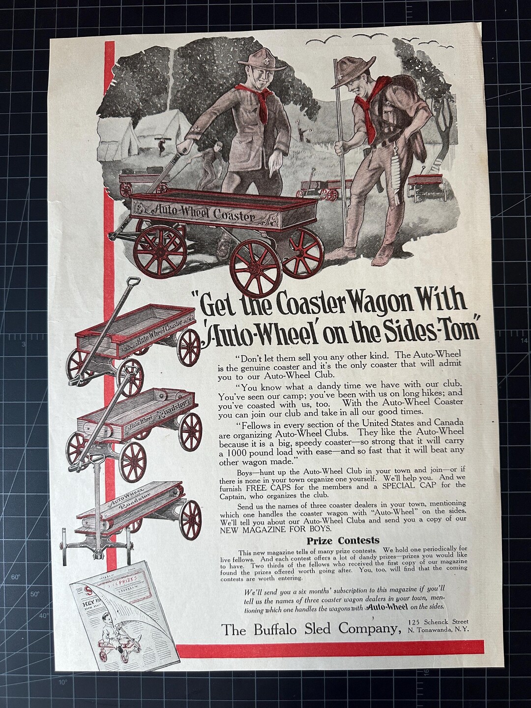 Antique 1910s the Buffalo Sled Company Coaster Wagon Print Ad - Etsy