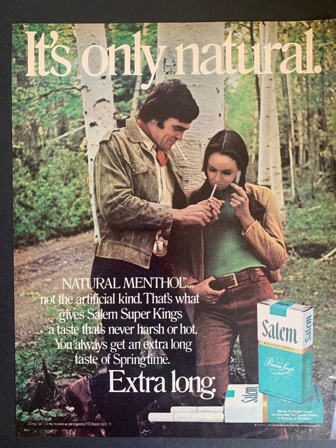 Vintage 1971 Salem Menthol Cigarettes Ad - Etsy