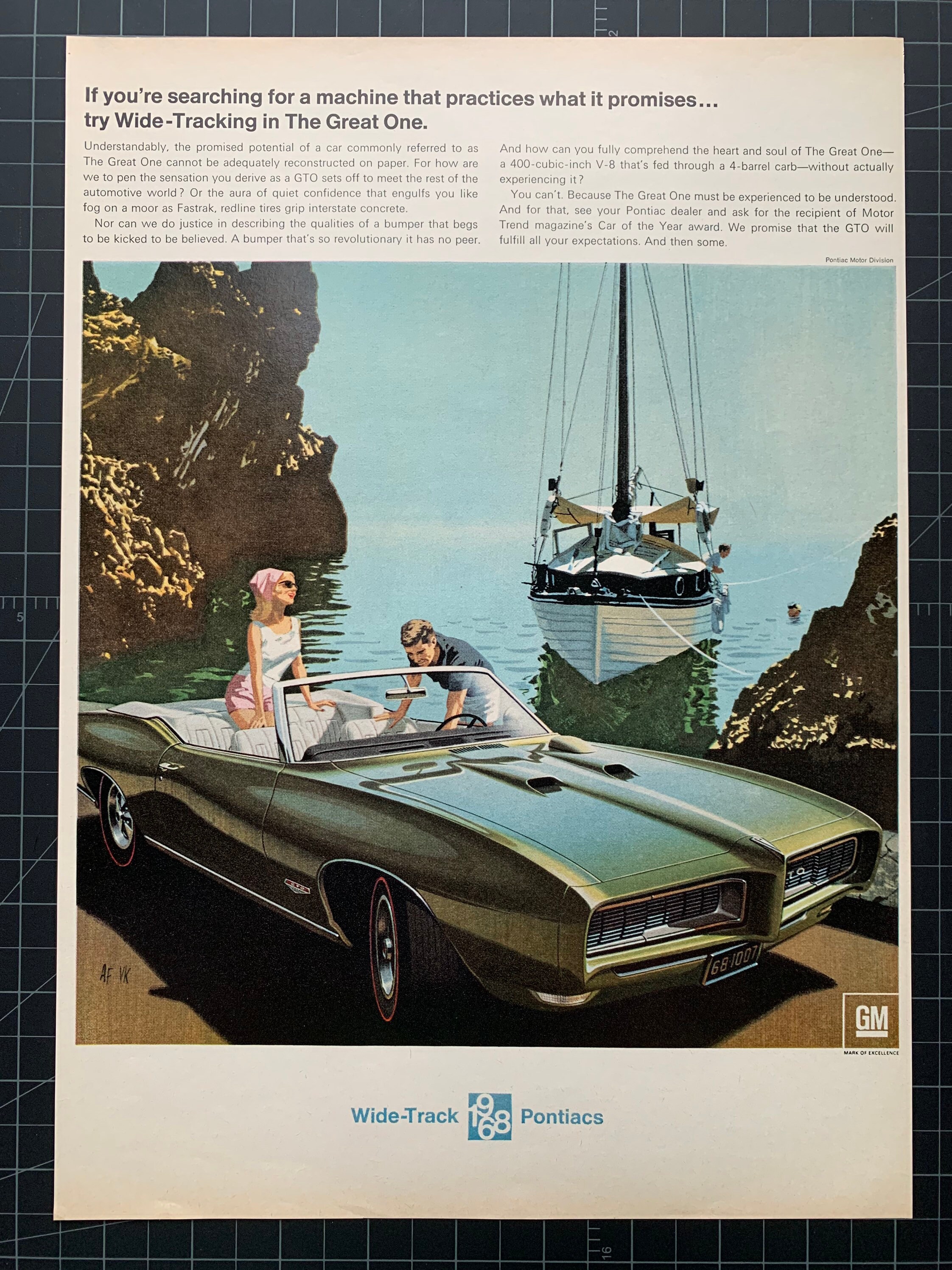 Vintage 1968 Pontiac GTO Print Ad | Etsy