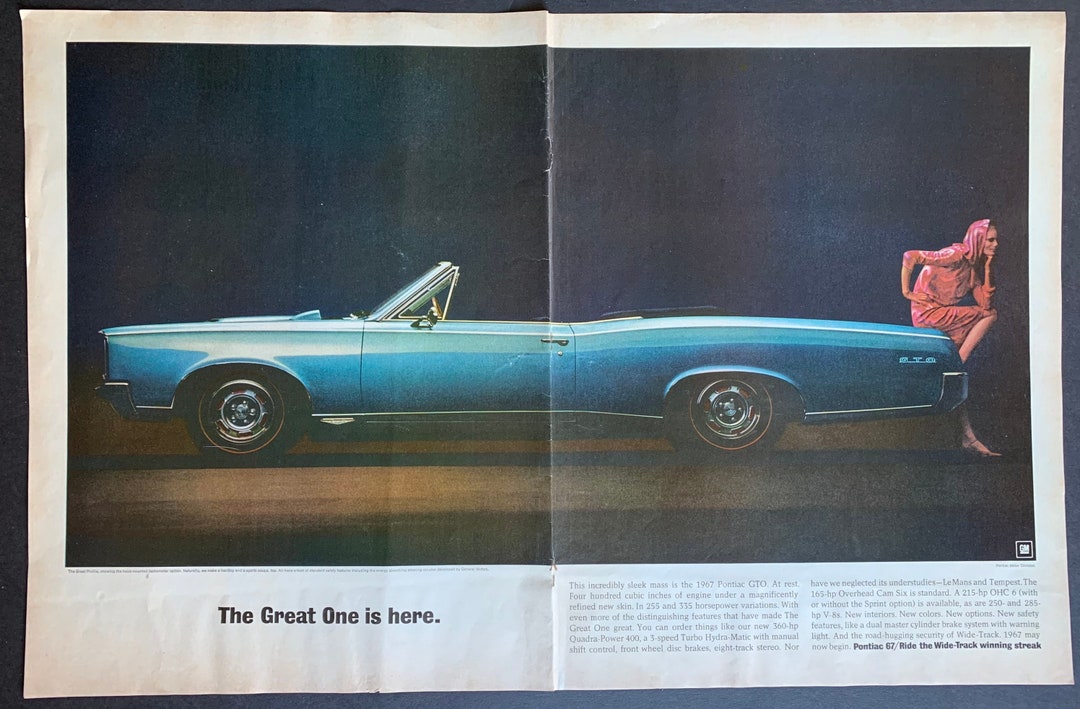 Vintage 1967 Pontiac Wide-track Gto Print Advertisement - Etsy