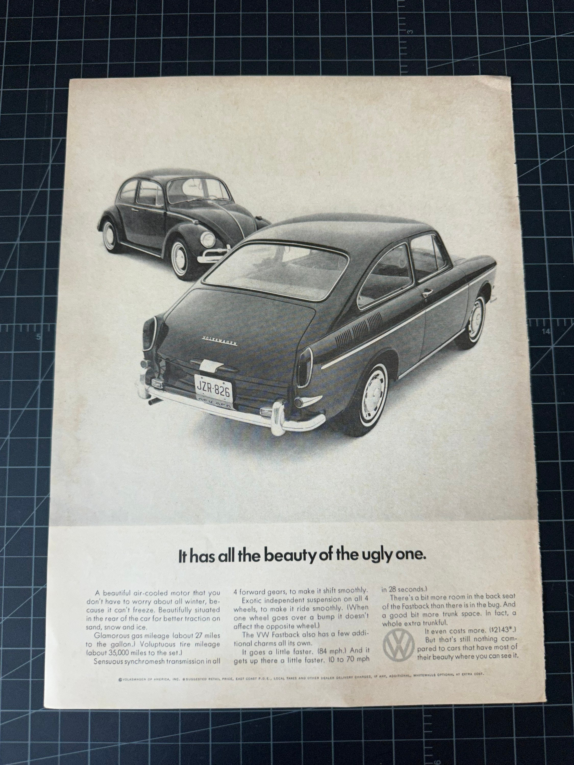 Vintage 1960s Volkswagen Print Ad - Etsy