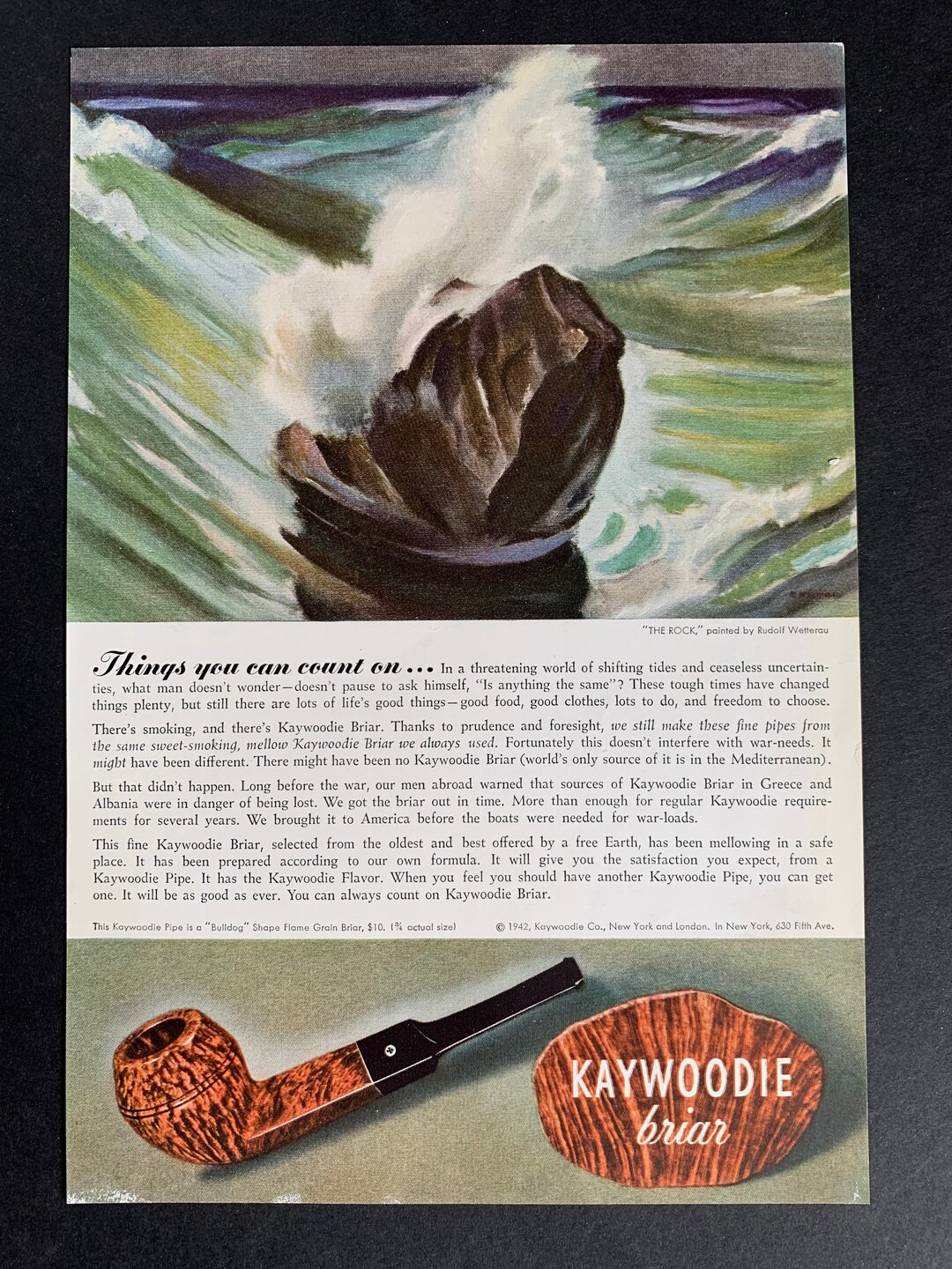 Vintage 1942 Kaywoodie Tobacco Pipe Advintage Retro Gift Decor - Etsy