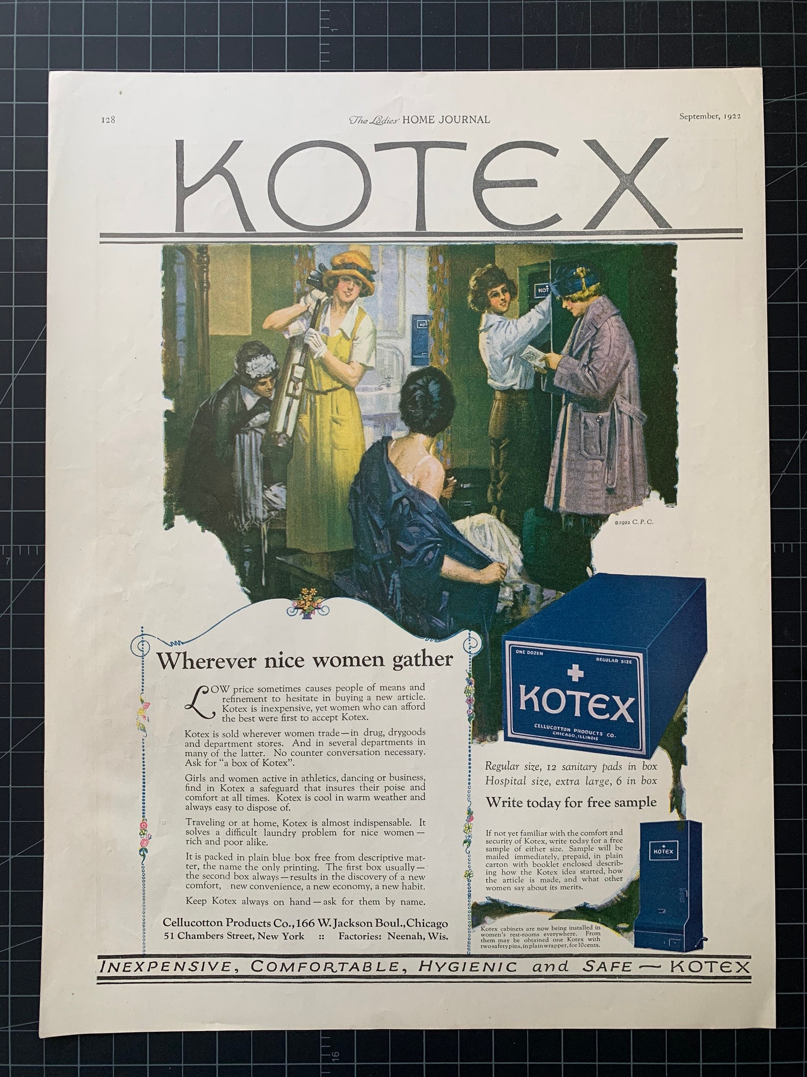 Vintage 1922 Kotex Print Ad | Etsy