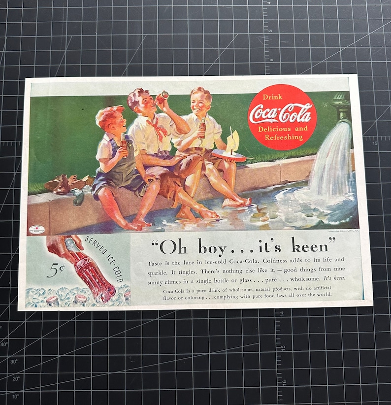 Vintage 1940s Coca-cola Original Advertisement - Etsy