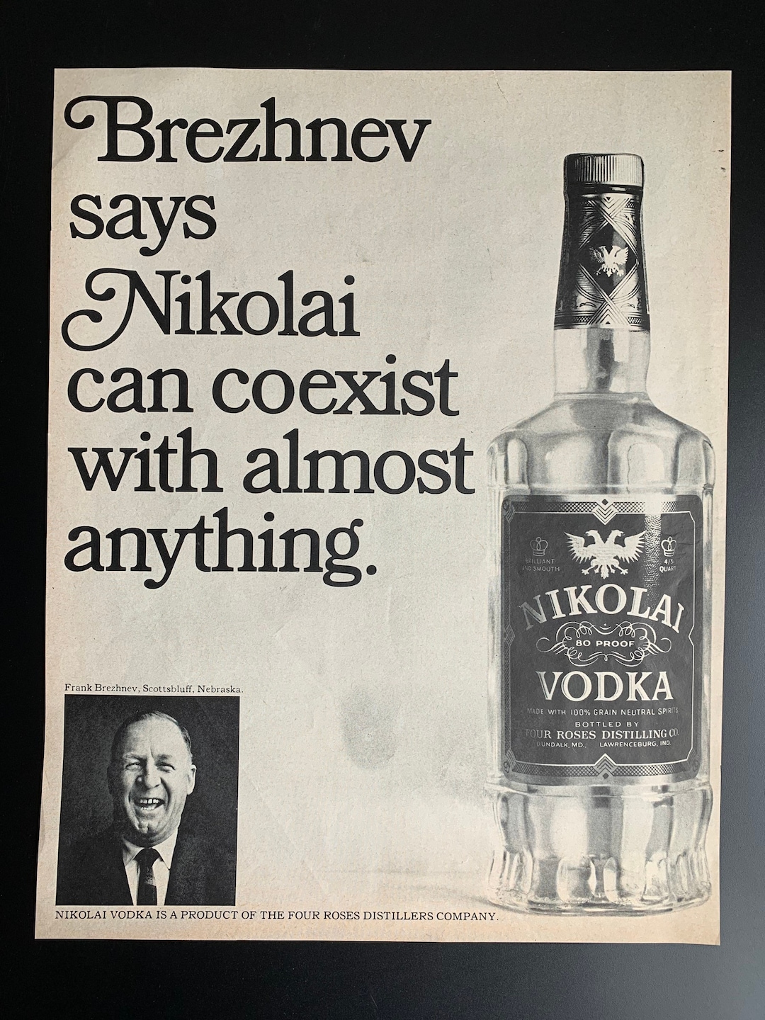 1968 Nikola Vodka Vintage Print Advertisement - Etsy
