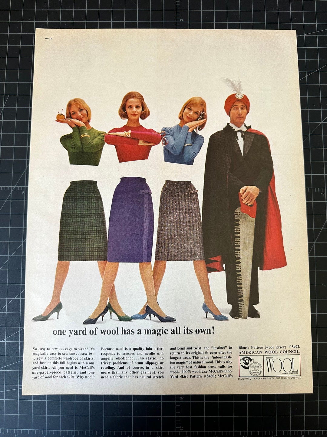 Vintage 1960 American Wool Council Clothing Print Advertisement Retro ...