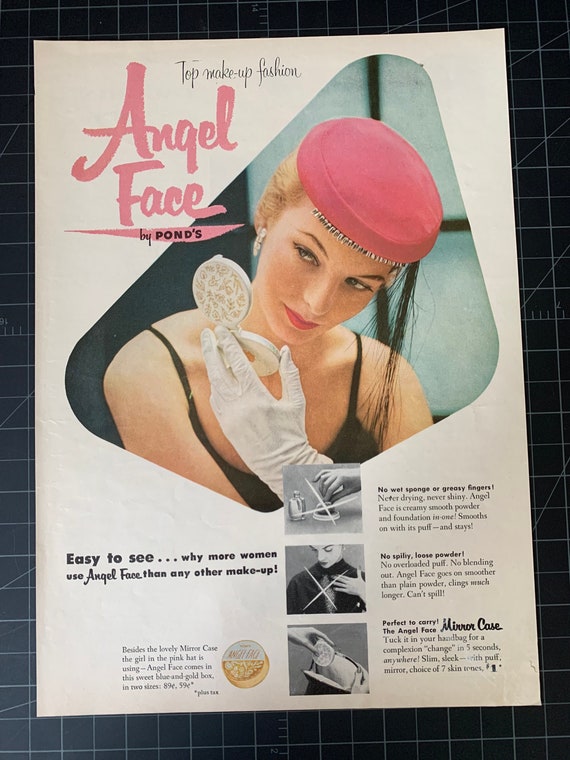 Vintage 1957 Ponds Angel Face Cosmetics Print Ad - Etsy
