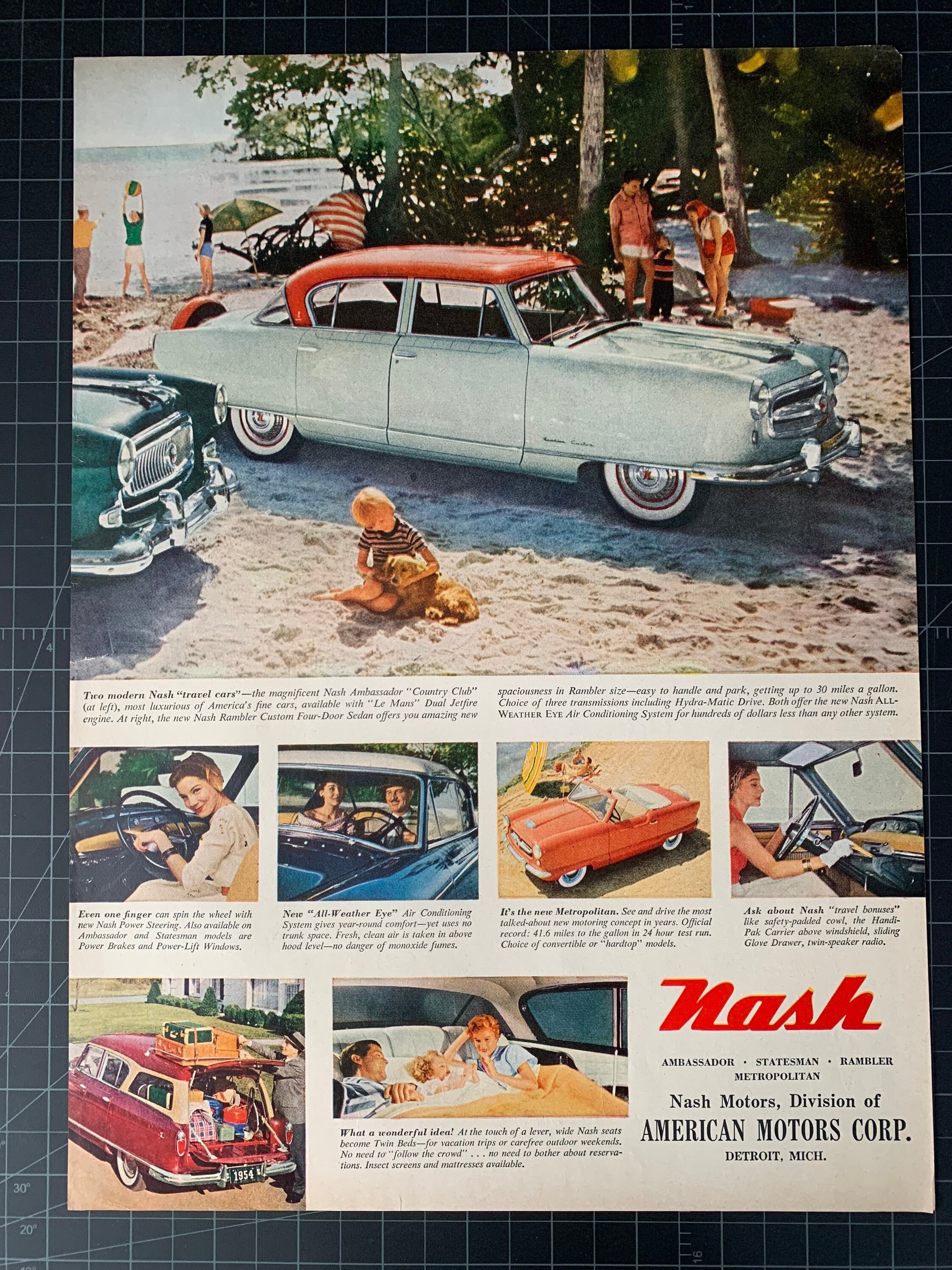Vintage 1954 Nash Automobile Original Advertisement - Etsy