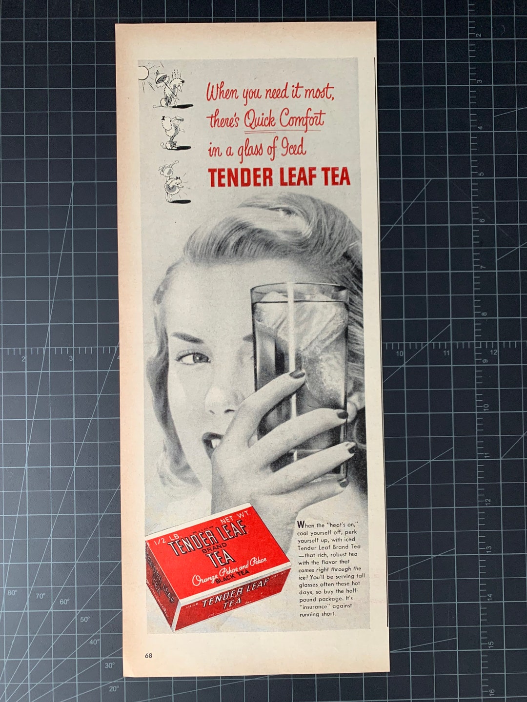 Vintage 1946 Tender Leaf Tea Print Ad - Etsy