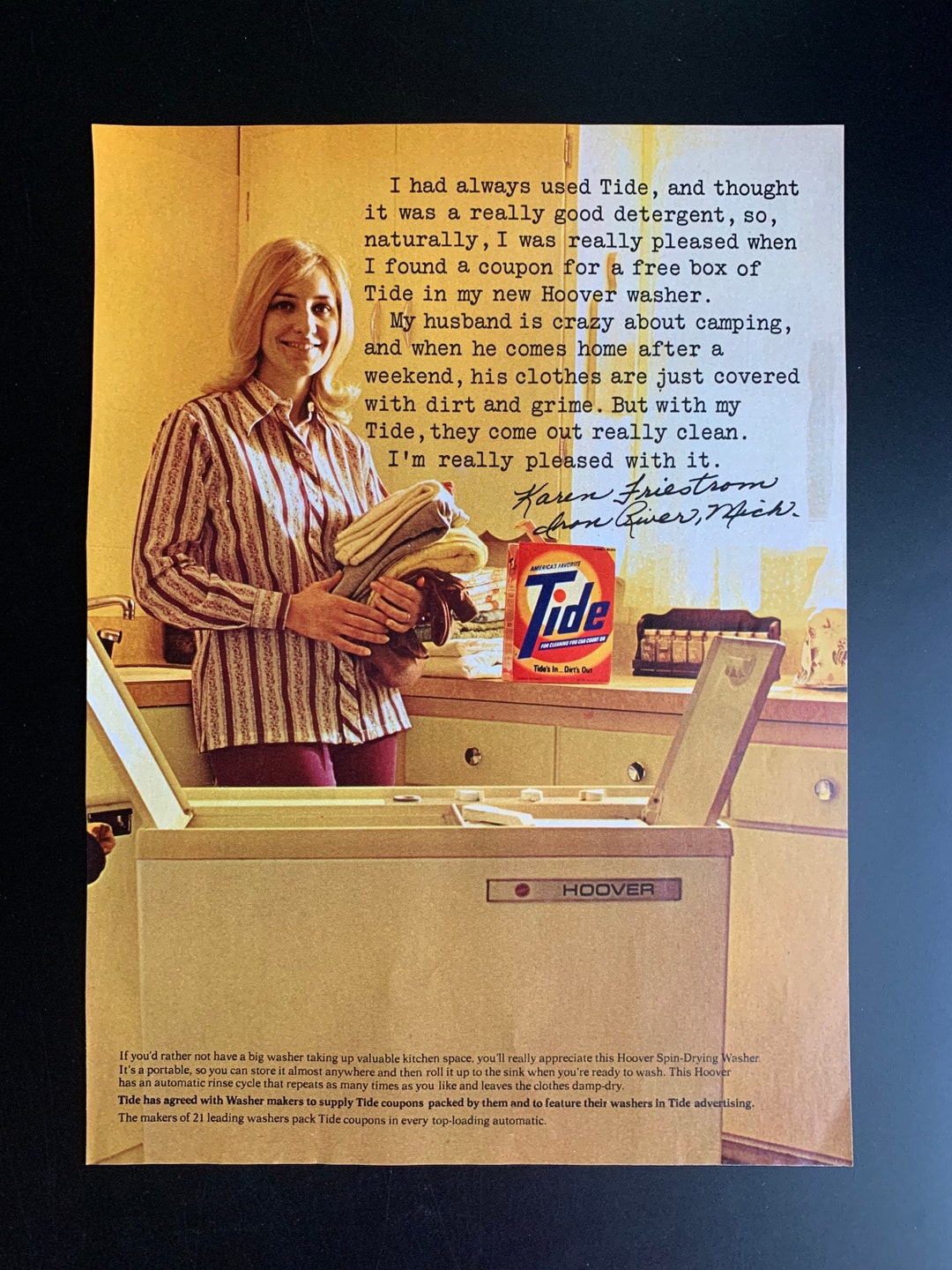 Vintage 1970s Tide Laundry Detergent Print Ad - Etsy