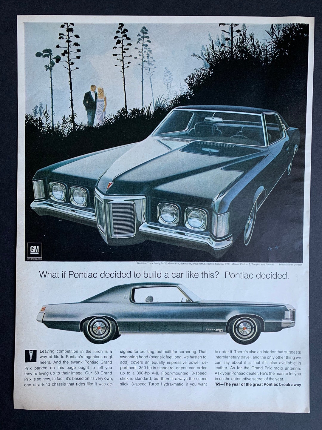 Vintage 1969 Pontiac Grand Prix Print Advertisement - Etsy