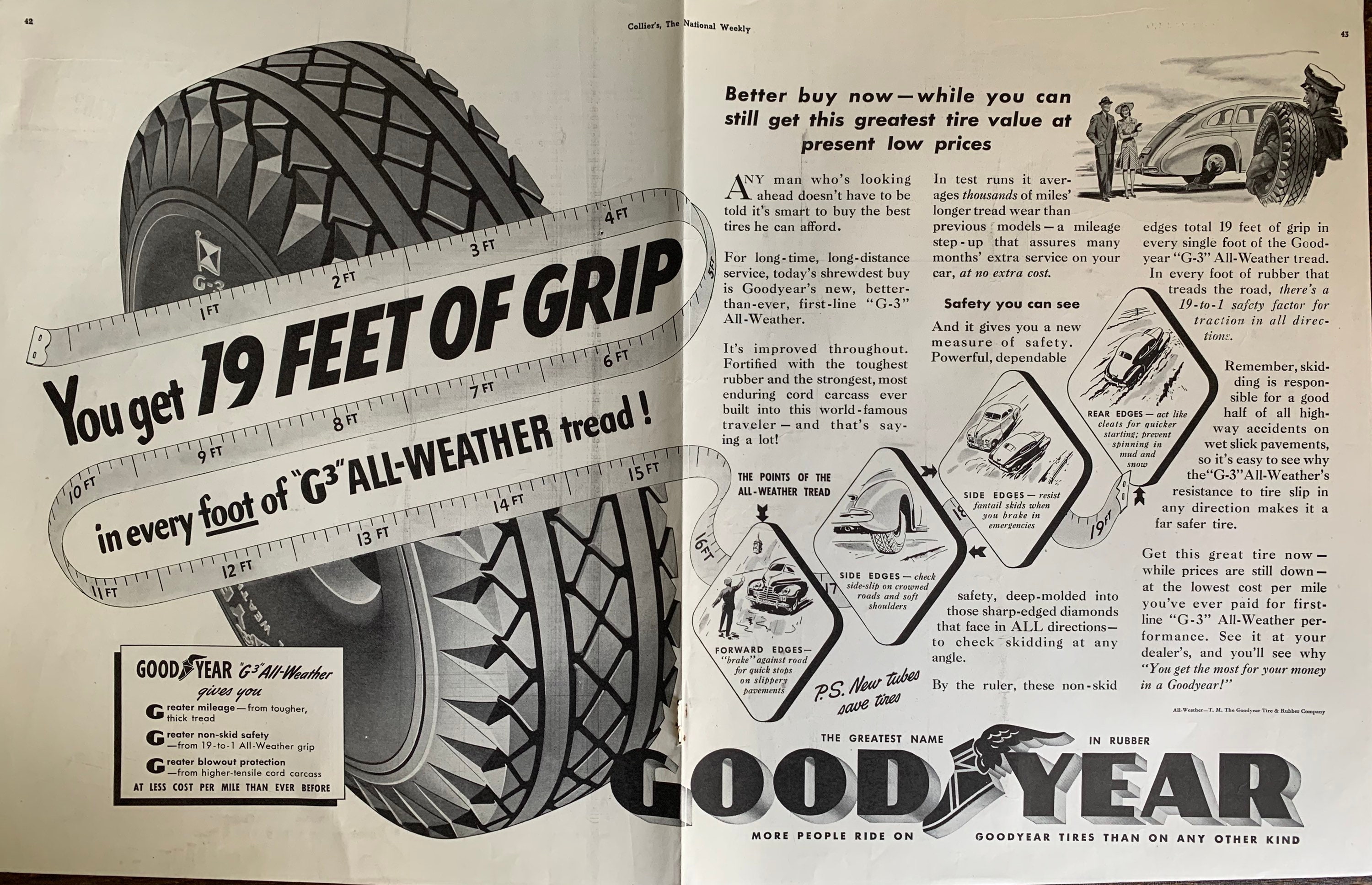 Vintage 1941 Goodyear Tires Ad - Etsy