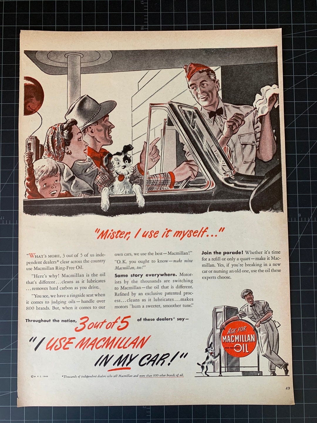 Vintage 1946 Macmillan Oil Print Advertisement - Etsy