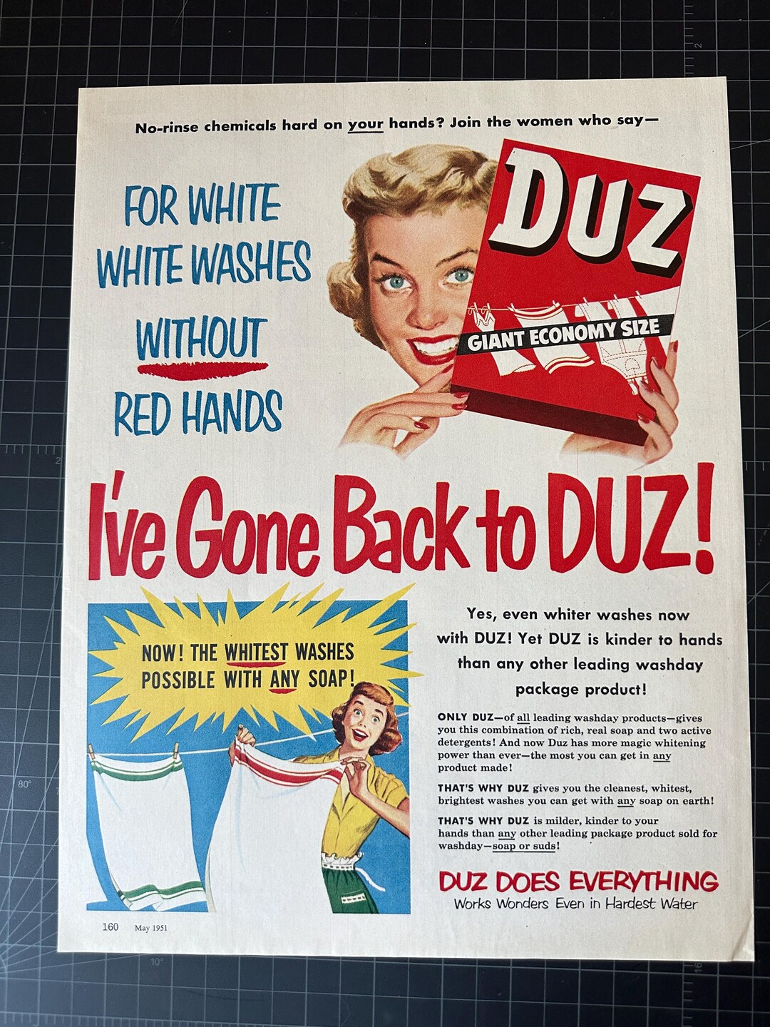 Vintage 1951 Duz Detergent Original Advertisement - Etsy