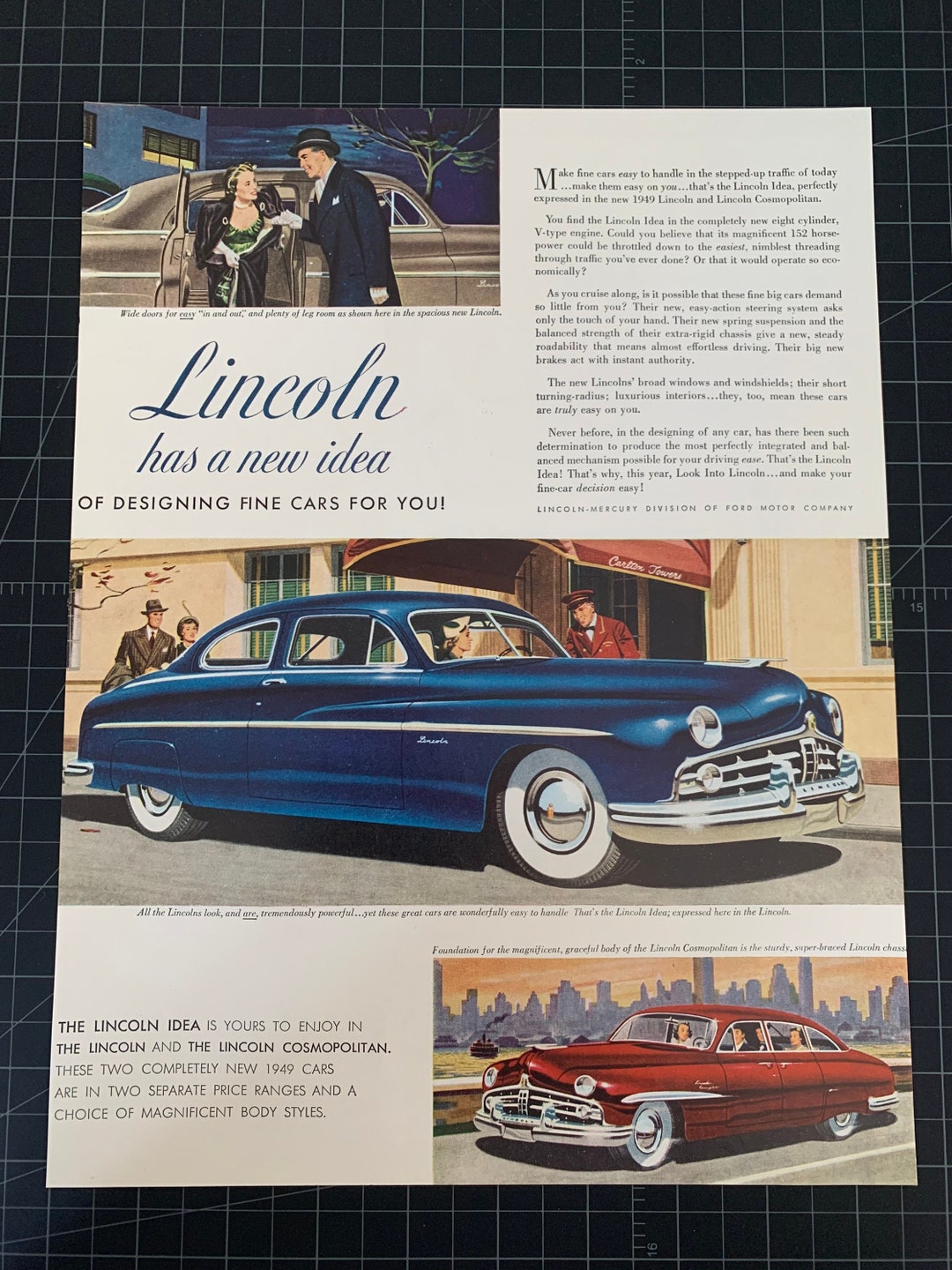 Vintage 1949 Lincoln Print Advertisement - Etsy
