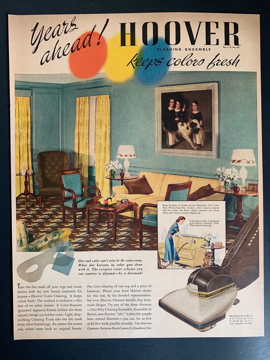 Vintage 1930s Hoover Vacuum Cleaner Ad - Etsy