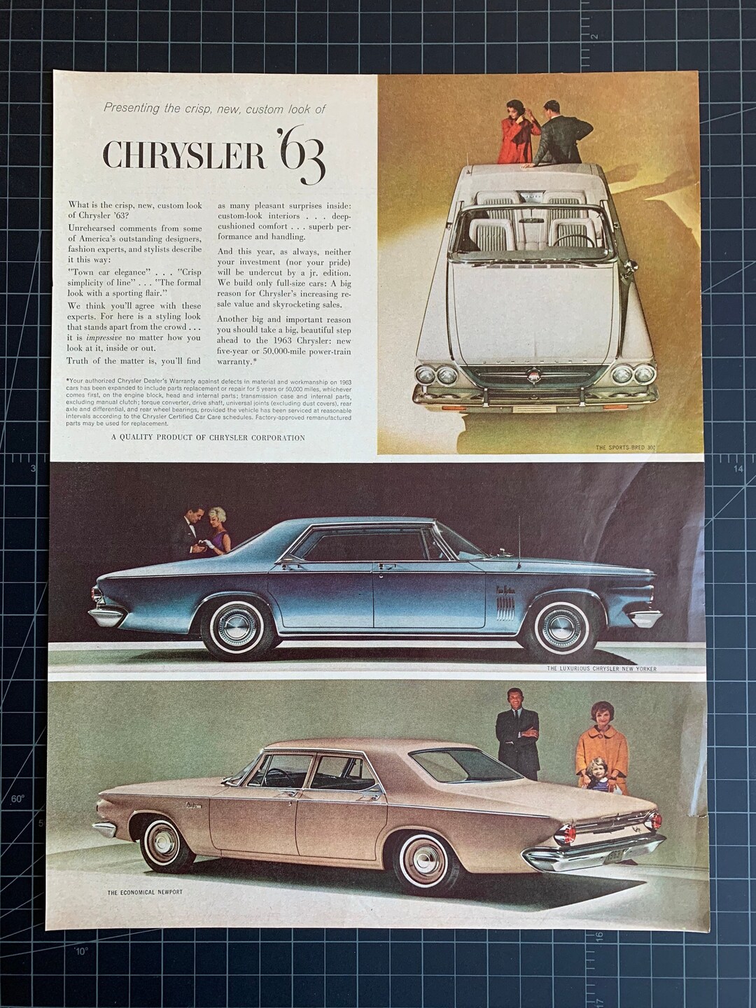 Vintage 1963 Chrysler Auto Print Advertisement - Etsy