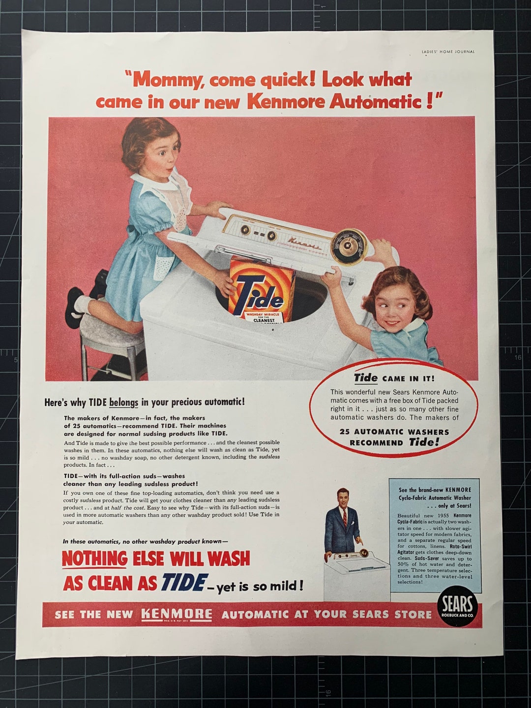 Vintage 1955 Tide Detergent Print Advertisement Retro Gift Decor - Etsy