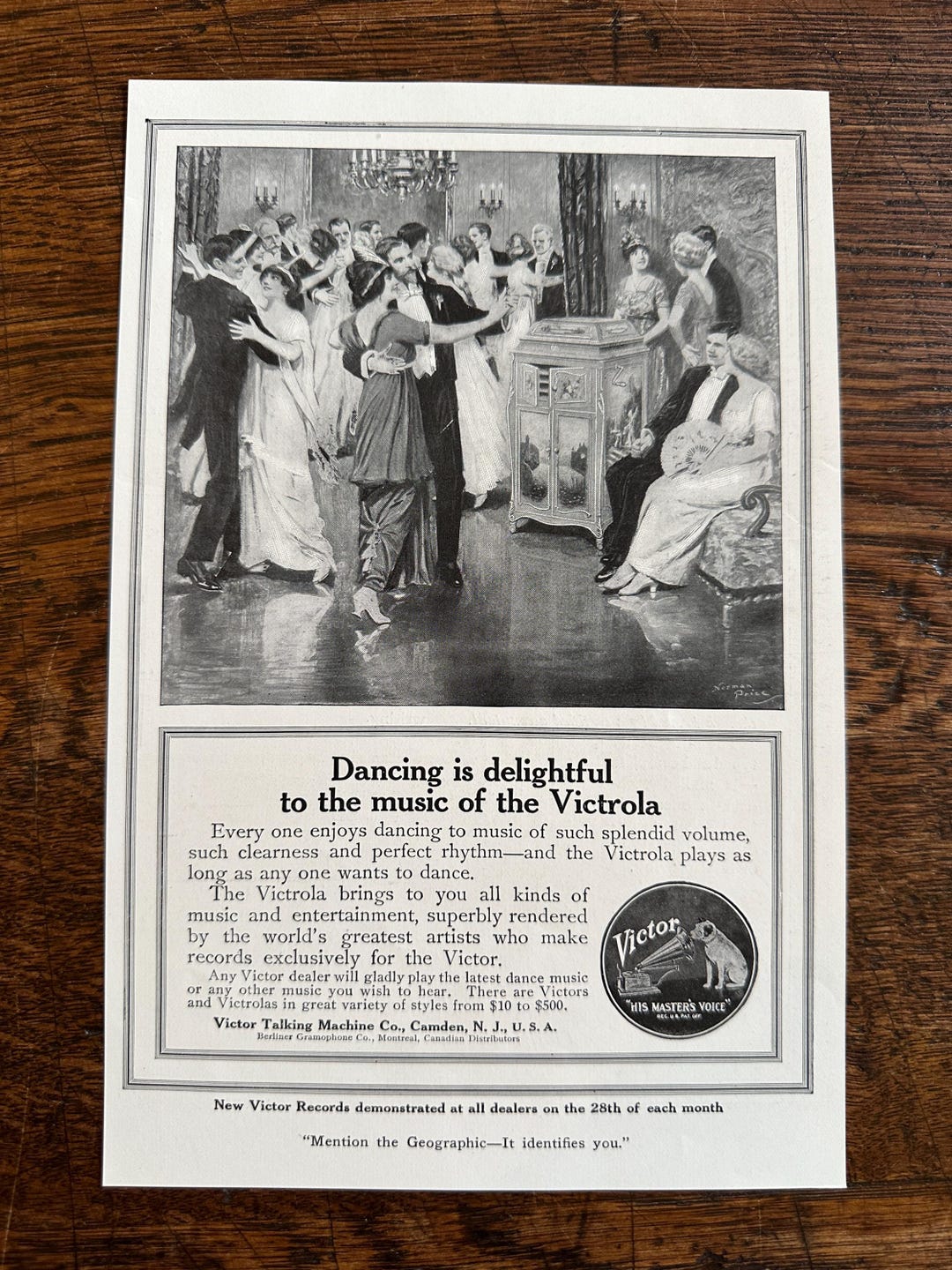 Rare Antique 1910s Victor Victrola Phonograph Print Ad - Etsy